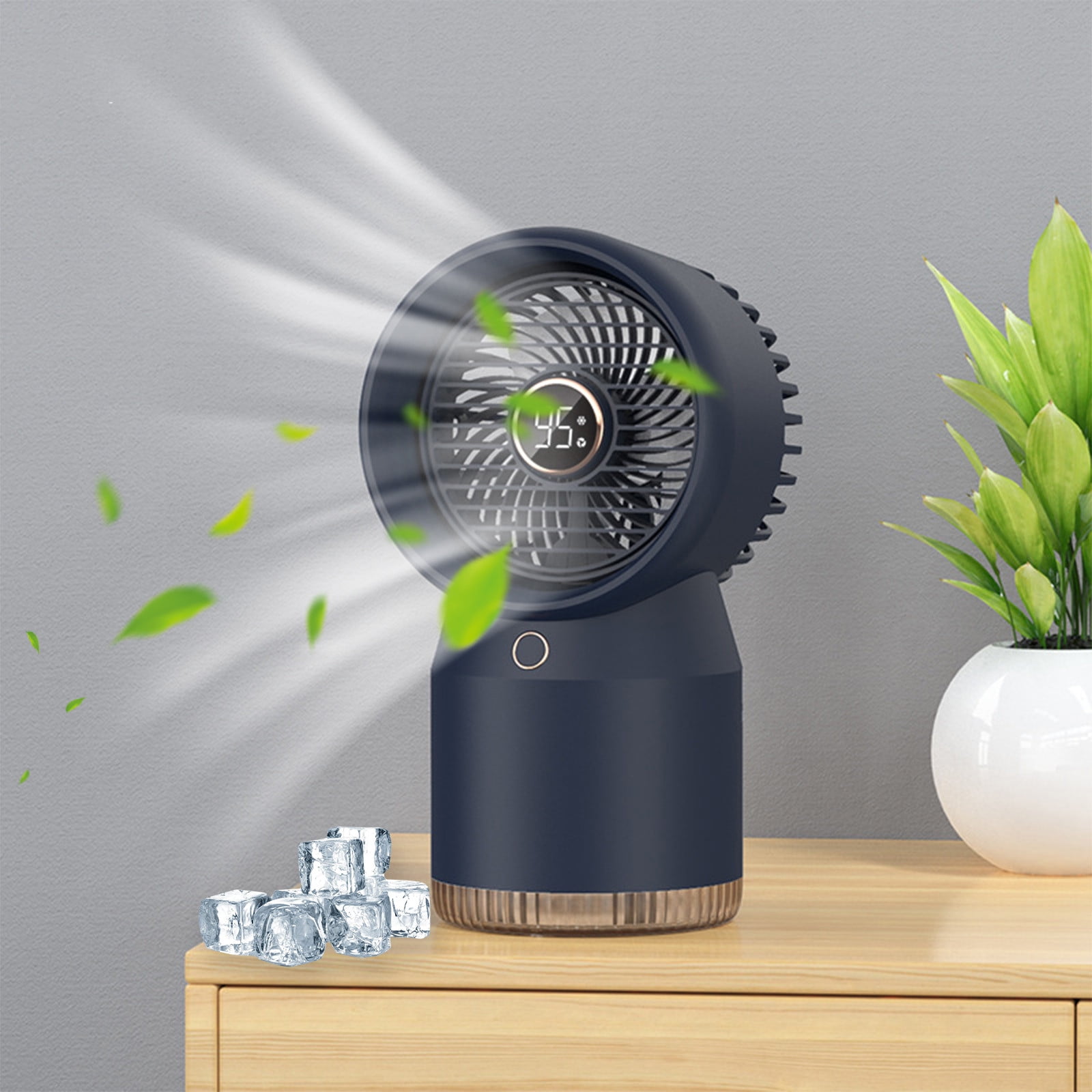 Donemore Misting Fan Portable, Built-in Battery +USB Power Supply Fan ...