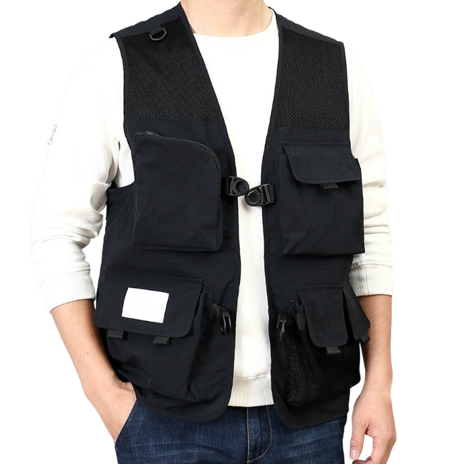 Donemore Multi-Pocket Men's V-Neck Utility Vest Lightweight Breathable ...