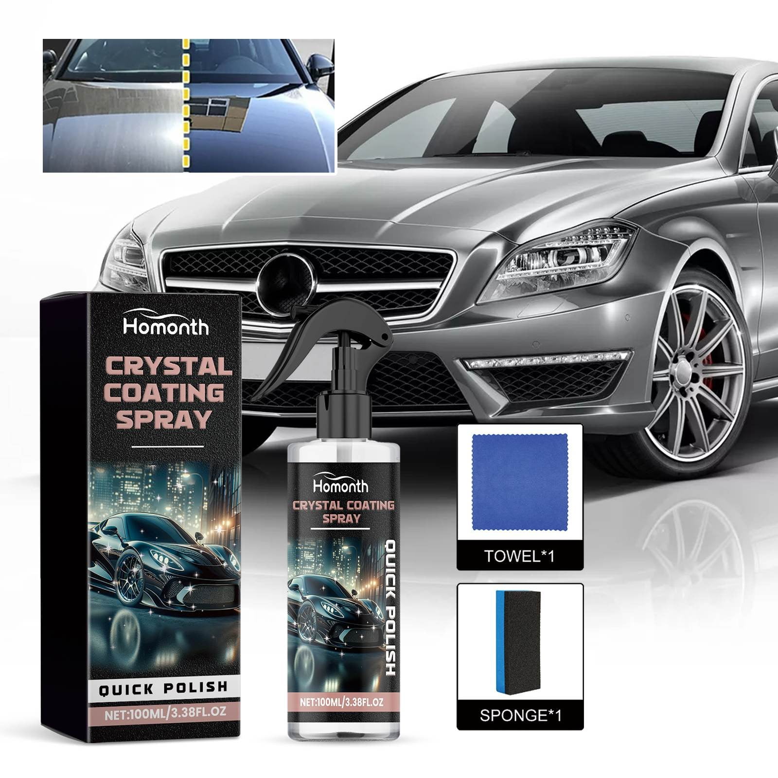 Donemore Quick Coat Coating Ceramic Fortify Car Wax Polish Spray Waterless Wash & Wax ...