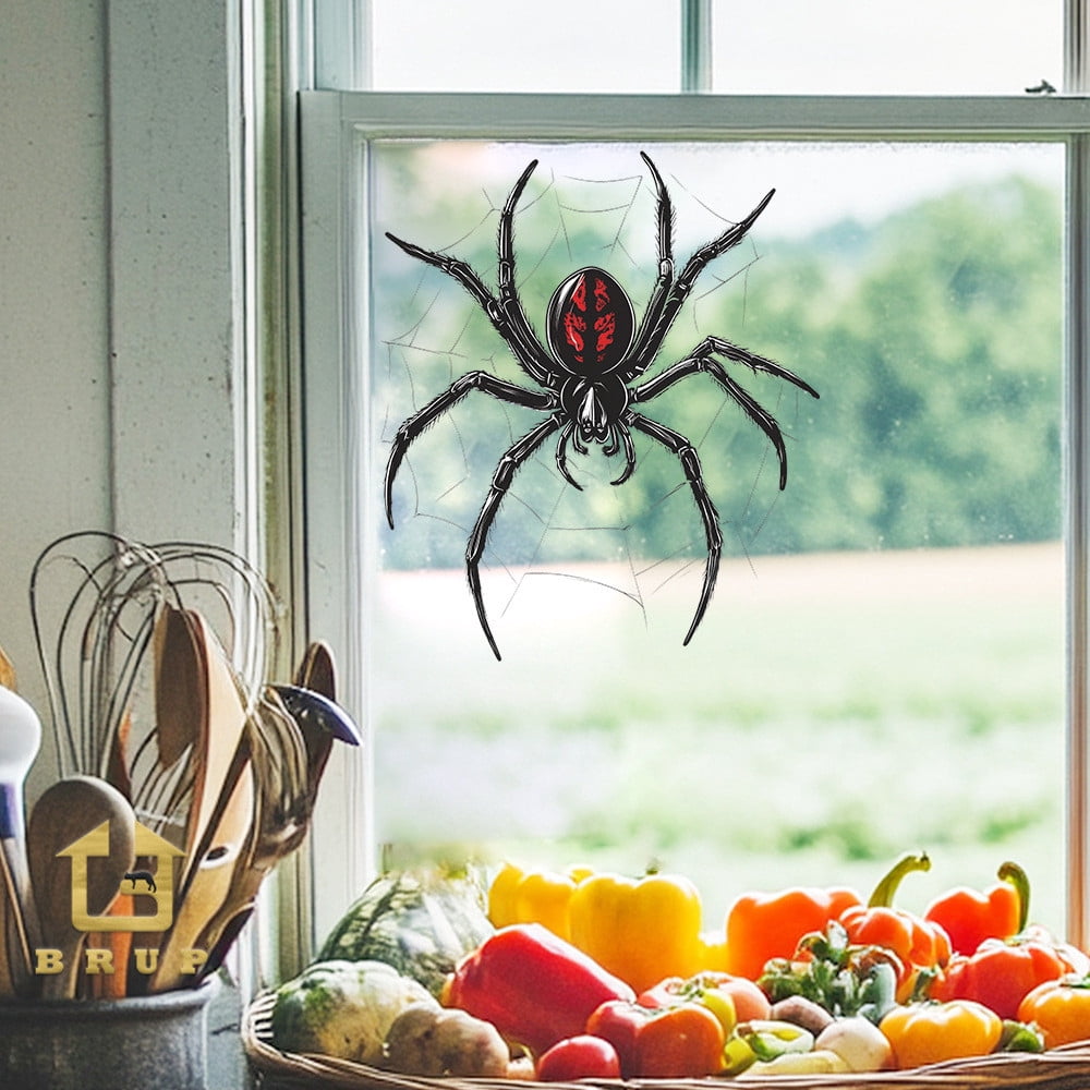 Donemore Realistic Spider Wall Decals for Halloween, Removable PVC ...