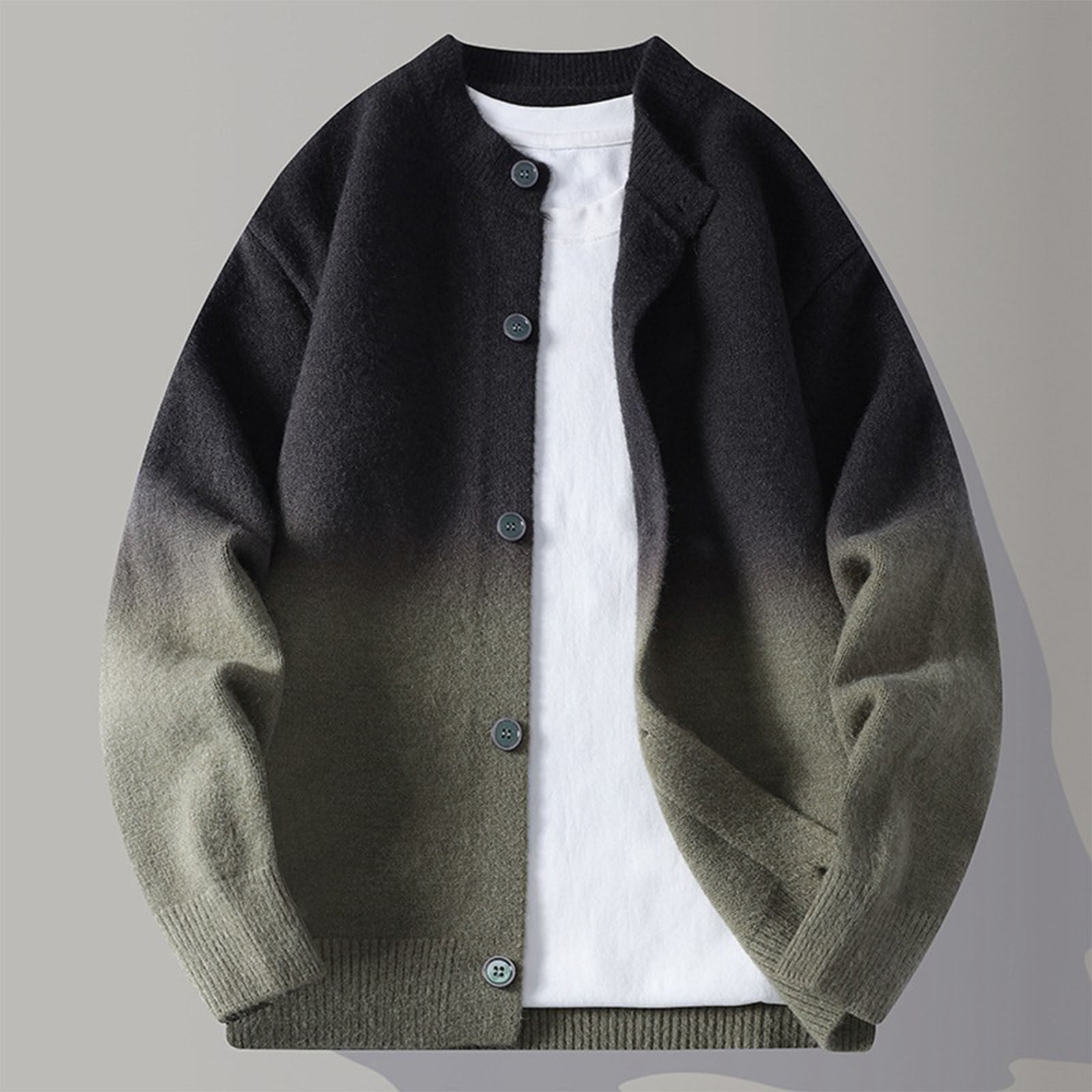 Donemore Teen Boys Casual Loose Fit Solid Color Cable Knit Cardigan ...