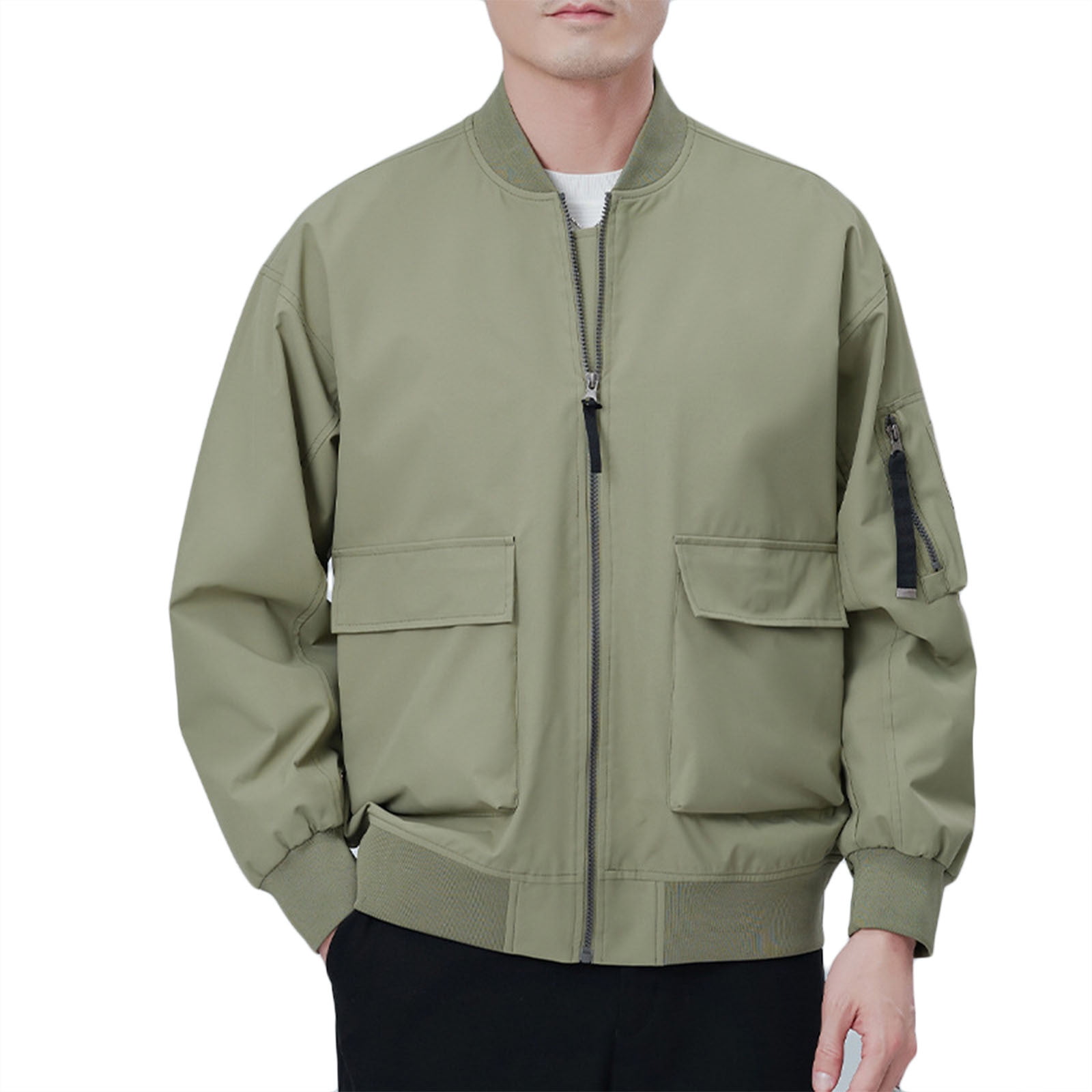 Donemore Teens Oversized Work Jacket Casual Utility Bomber Collar Loose ...