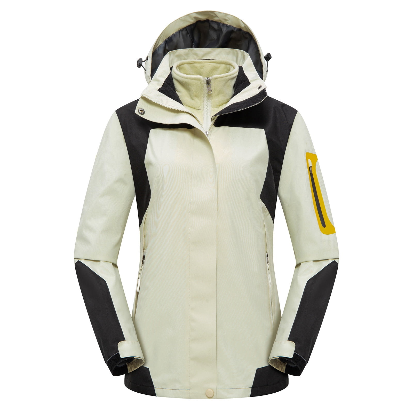 Donemore Woman Casual Faddish Solid Long Sleeves Zipper Hooded Stand ...