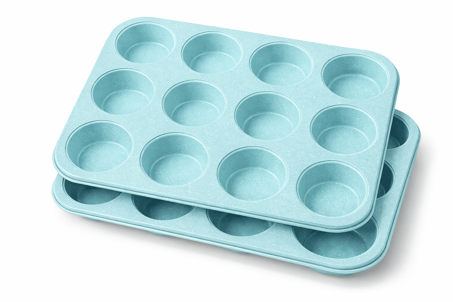 Donepart 12-Cup Muffin Pan Set, 2-Pack Blue Nonstick Carbon Steel ...