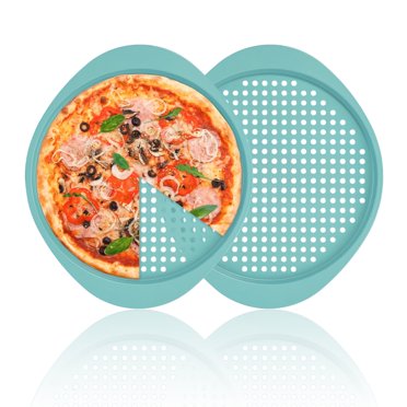 Chef Pomodoro Pizza Baking Set with 3 Pizza Pans and Pizza Rack, Non ...
