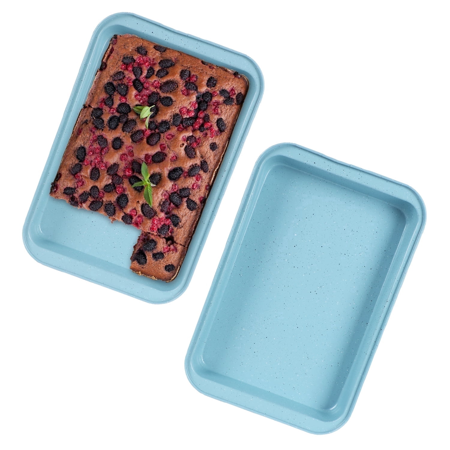 Donepart 13x9 Nonstick Baking Pan Set, 2-Pack Light Blue Speckled ...