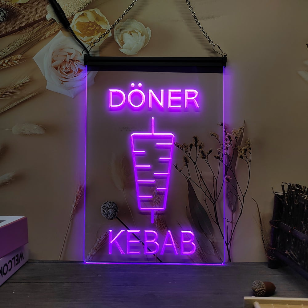 Doner Kebab Restaurant Caf Decoration Bar Vintage LED Neon Sign-Posters ...
