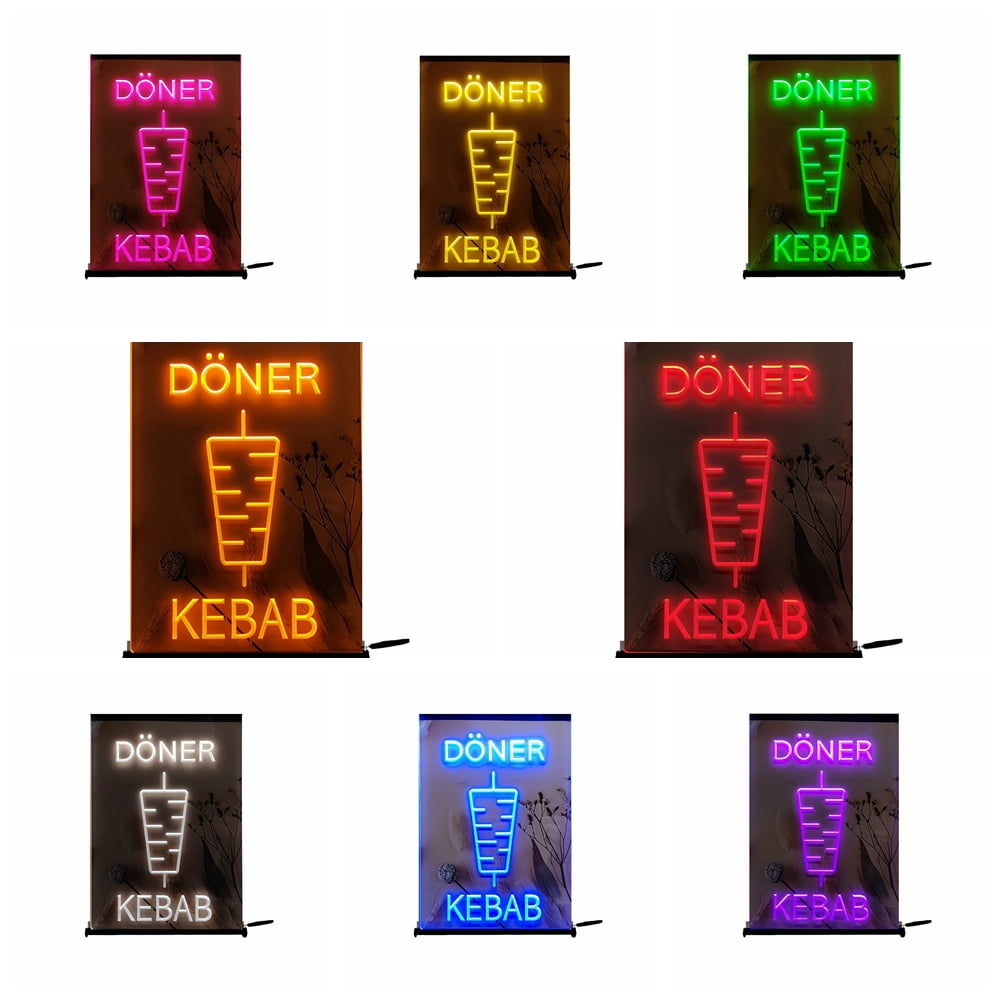 Doner Kebab Restaurant Caf Decoration Bar Vintage LED Neon Sign-Posters ...