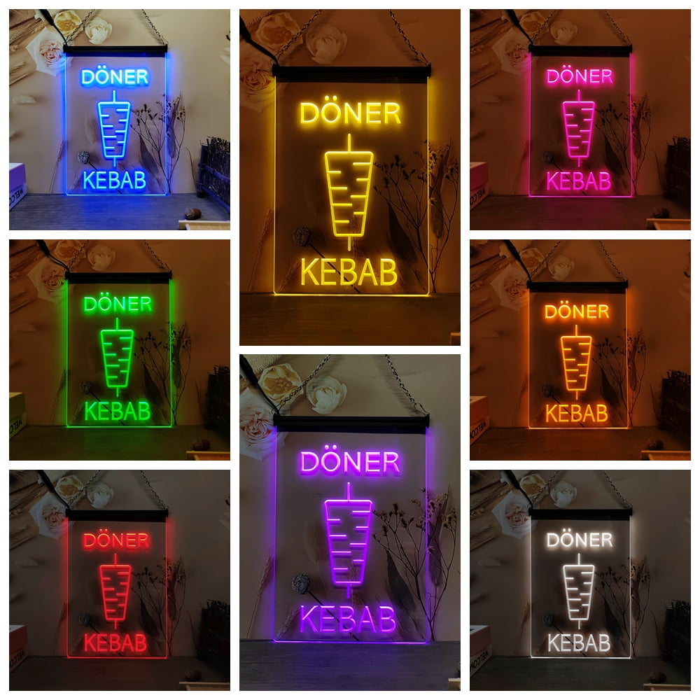 Doner Kebab Restaurant Caf Decoration Bar Vintage LED Neon Sign-Posters ...