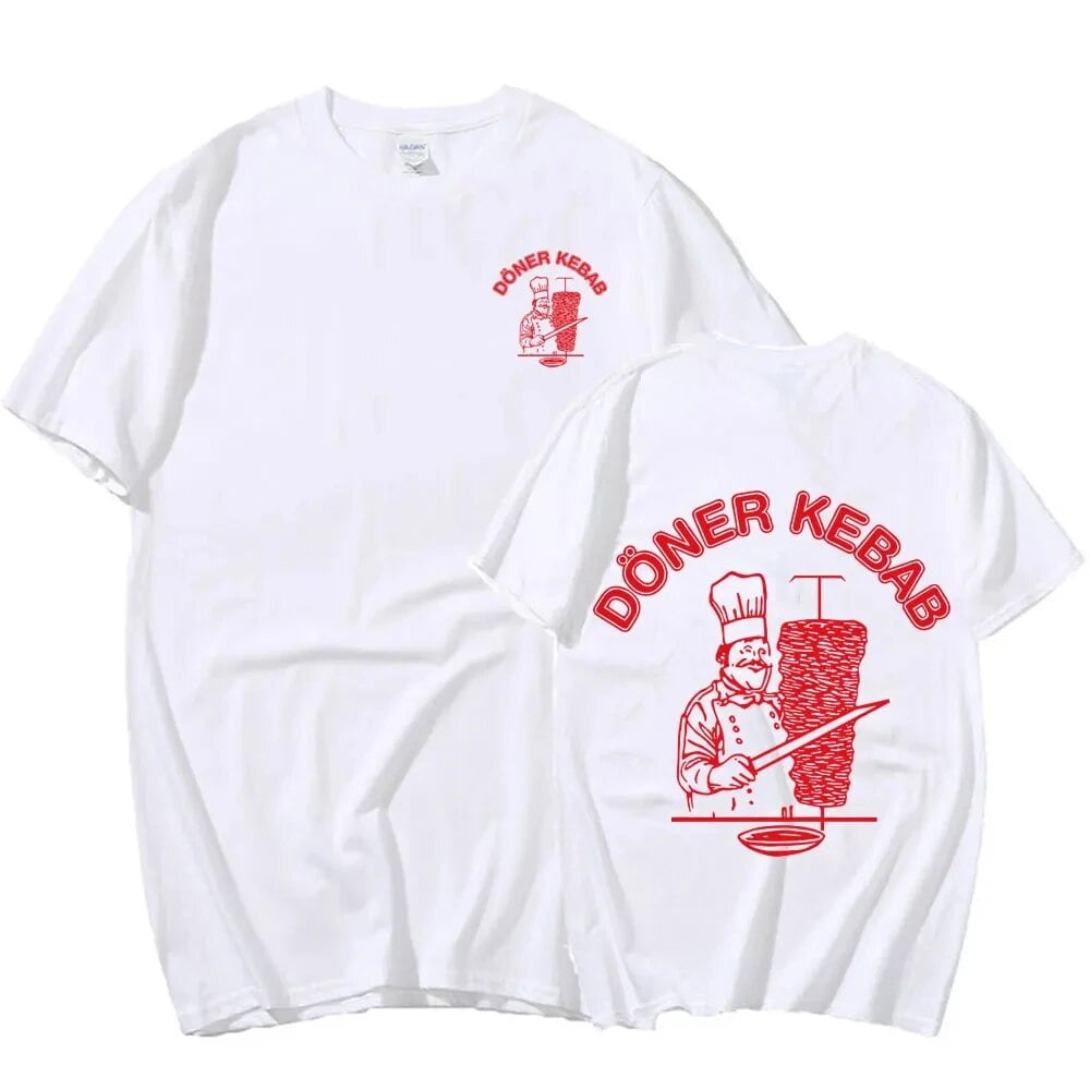 Doner Kebab T Shirt Funny Graphic T-shirt Men's Cotton Oversized Short ...