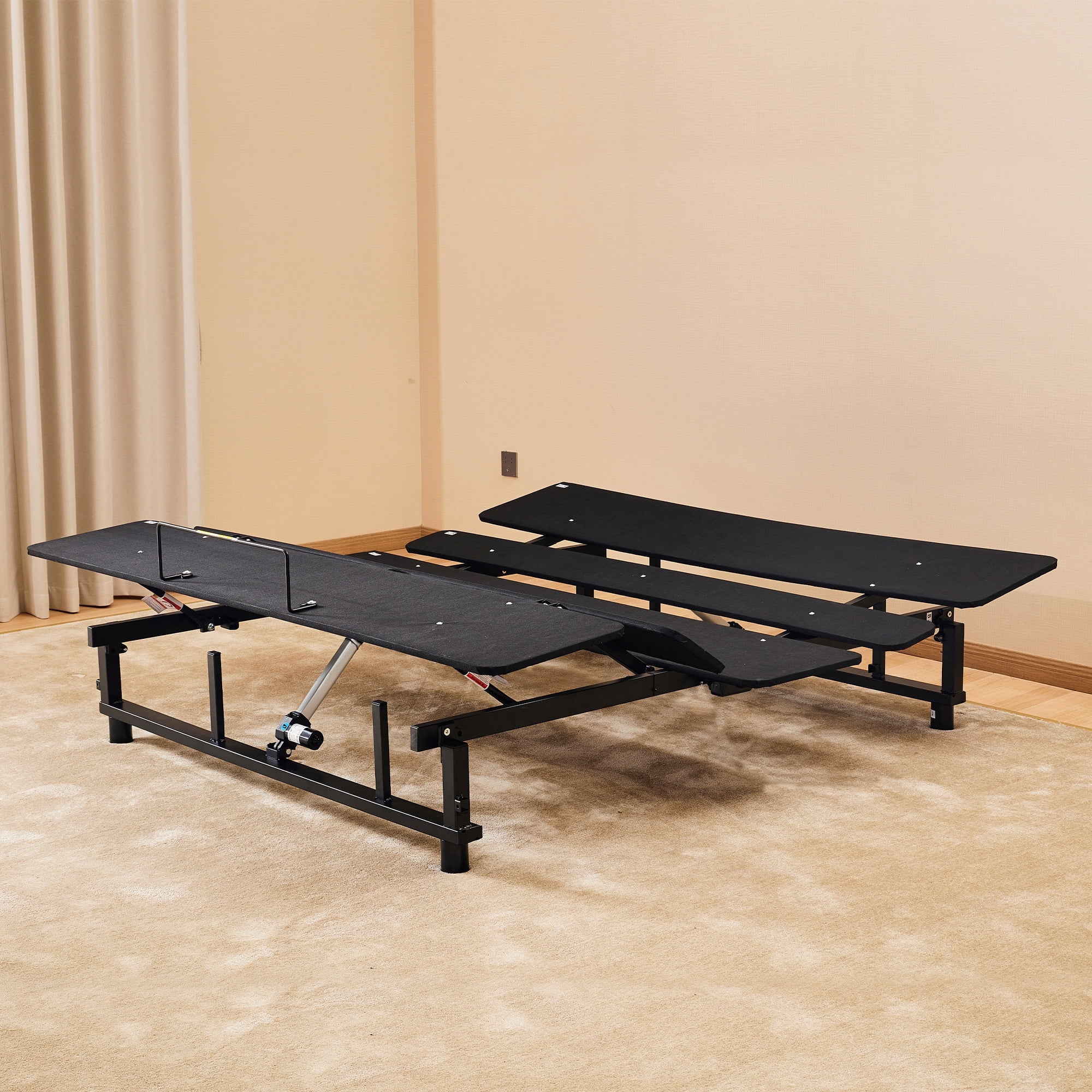 King-sized Motorized Adjustable Bed Base with Quiet Motor, Independent ...