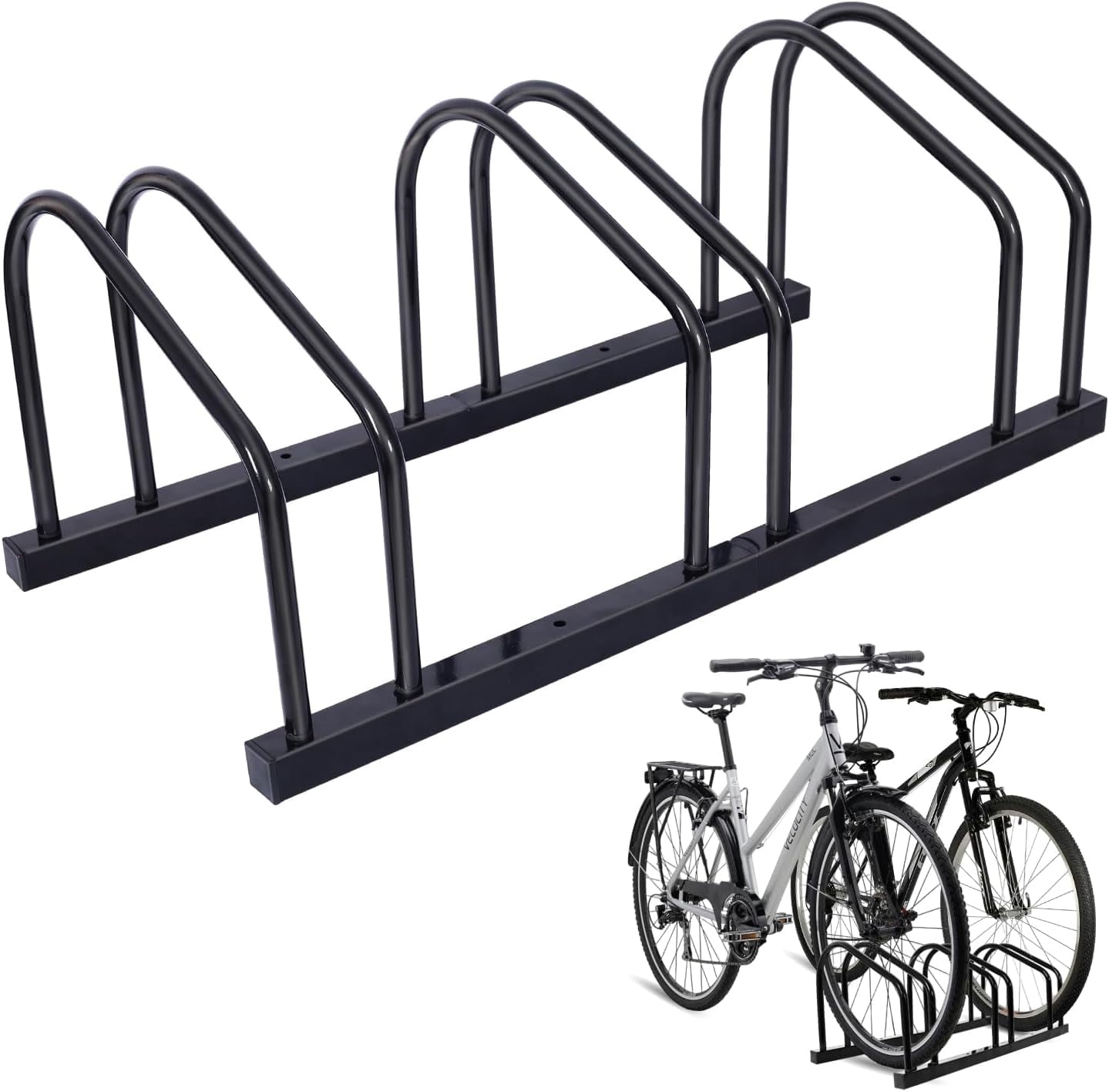 Donext Floor Bike Rack, Bike Parking Stand for up to 3 Bicycles ...