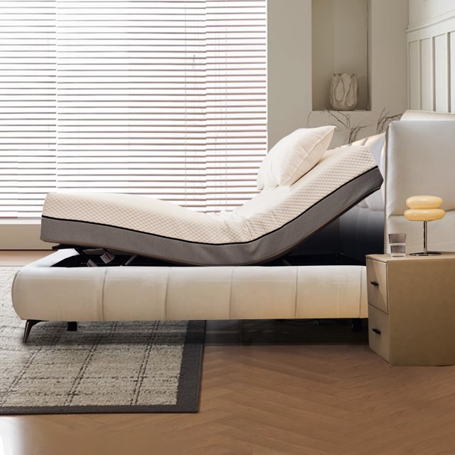 Donext King Size Adjustable Bed Frame with Incline, Remote Control ...