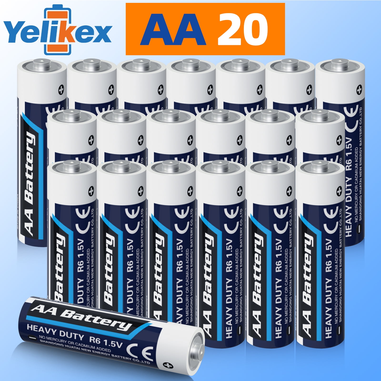 Yelikex AA Battery 20 Pack, Dual A Battery 1.5V R6P, Suitable for Home ...