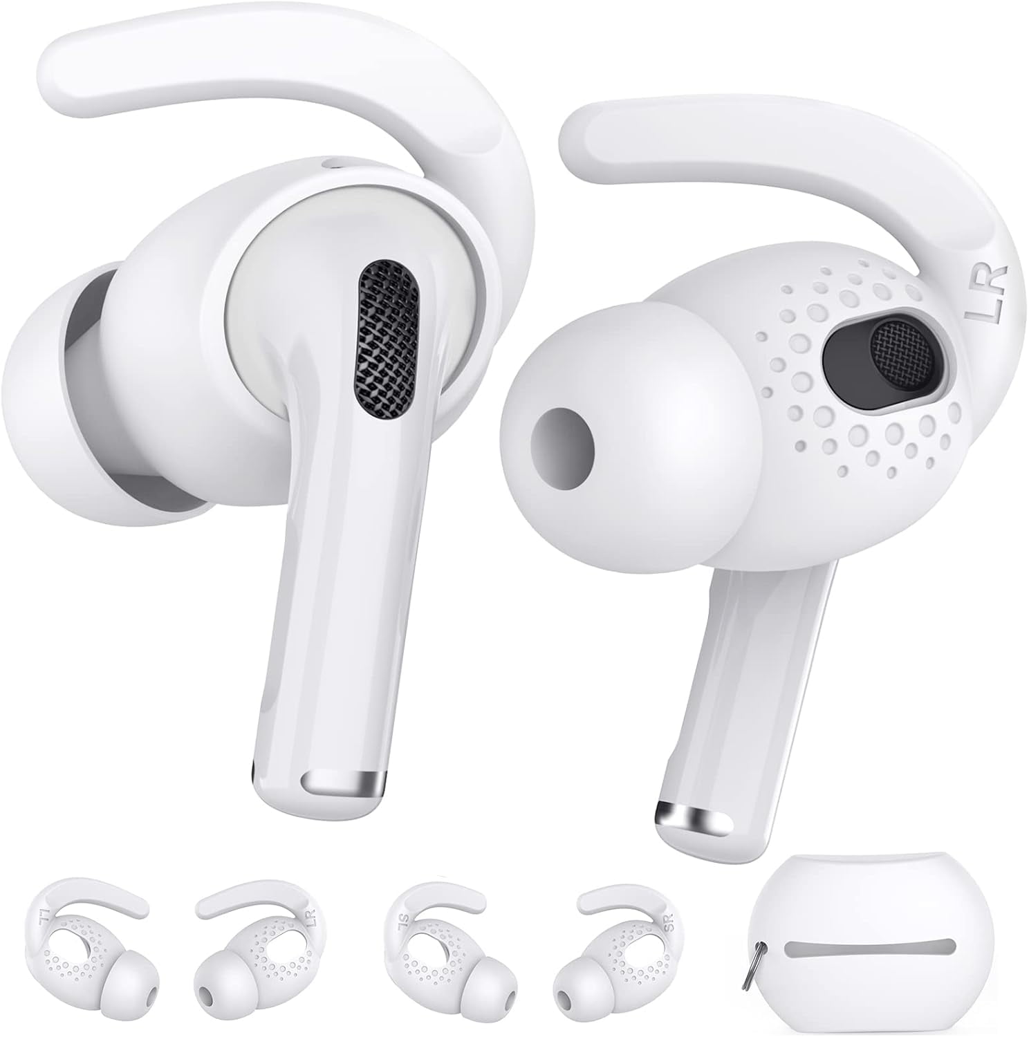 DongZhu 2 Pairs AirPods 3 Ear Hooks Cover Silicone Earbuds Tips [Added ...