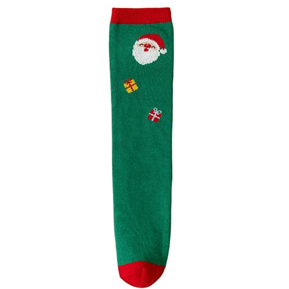 Dongfang Kids Socks Christmas Santa Printed Leg Warmers Knee High ...
