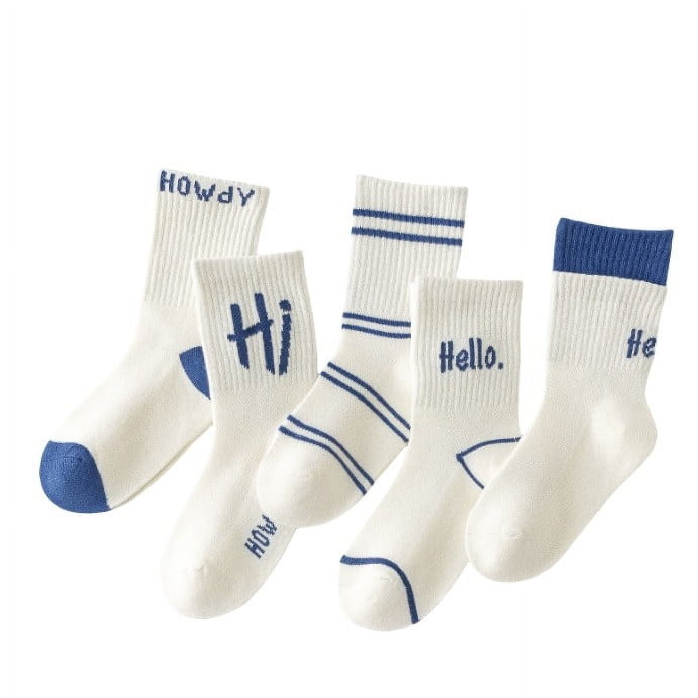 Dongfang Kids Socks Toddler Girls Boys 5 Pcs Letter Cartoon Pattern ...