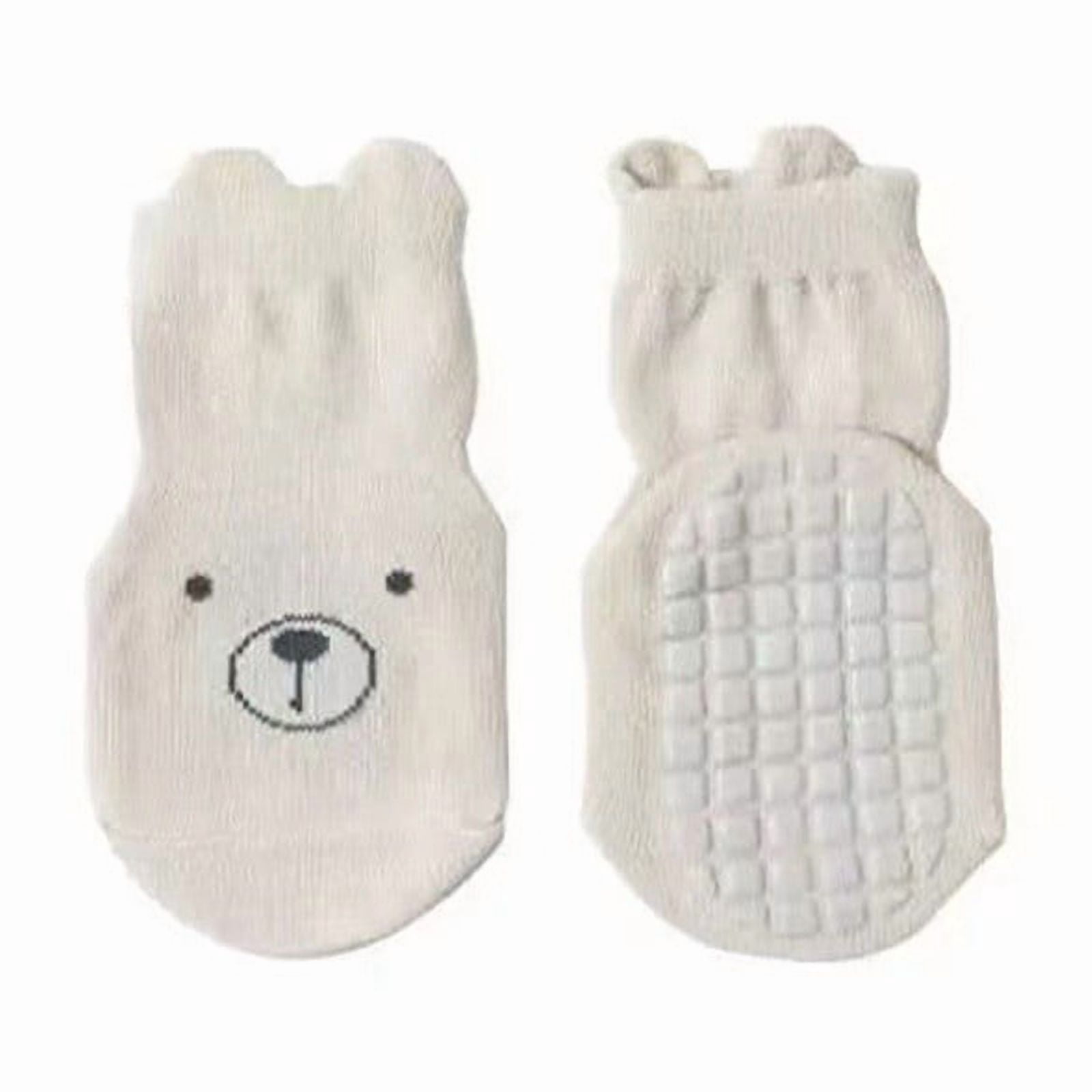 Dongfang Toddler Socks Cotton Plain Cute Bear Ear Print Anti-Skid Sole ...