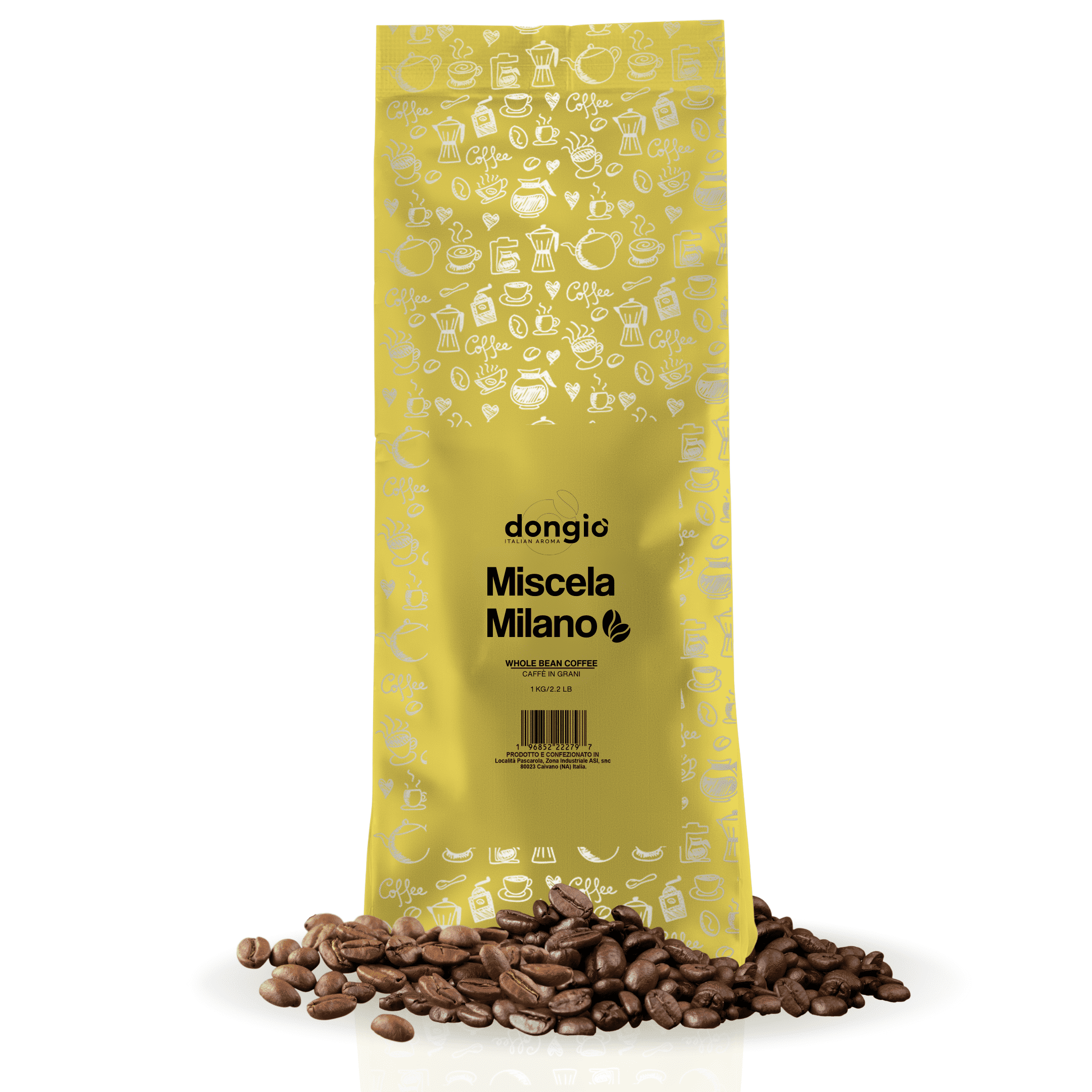 Dongiò Caffè Miscela Milano – Italian Whole Coffee Beans, Medium-Light ...