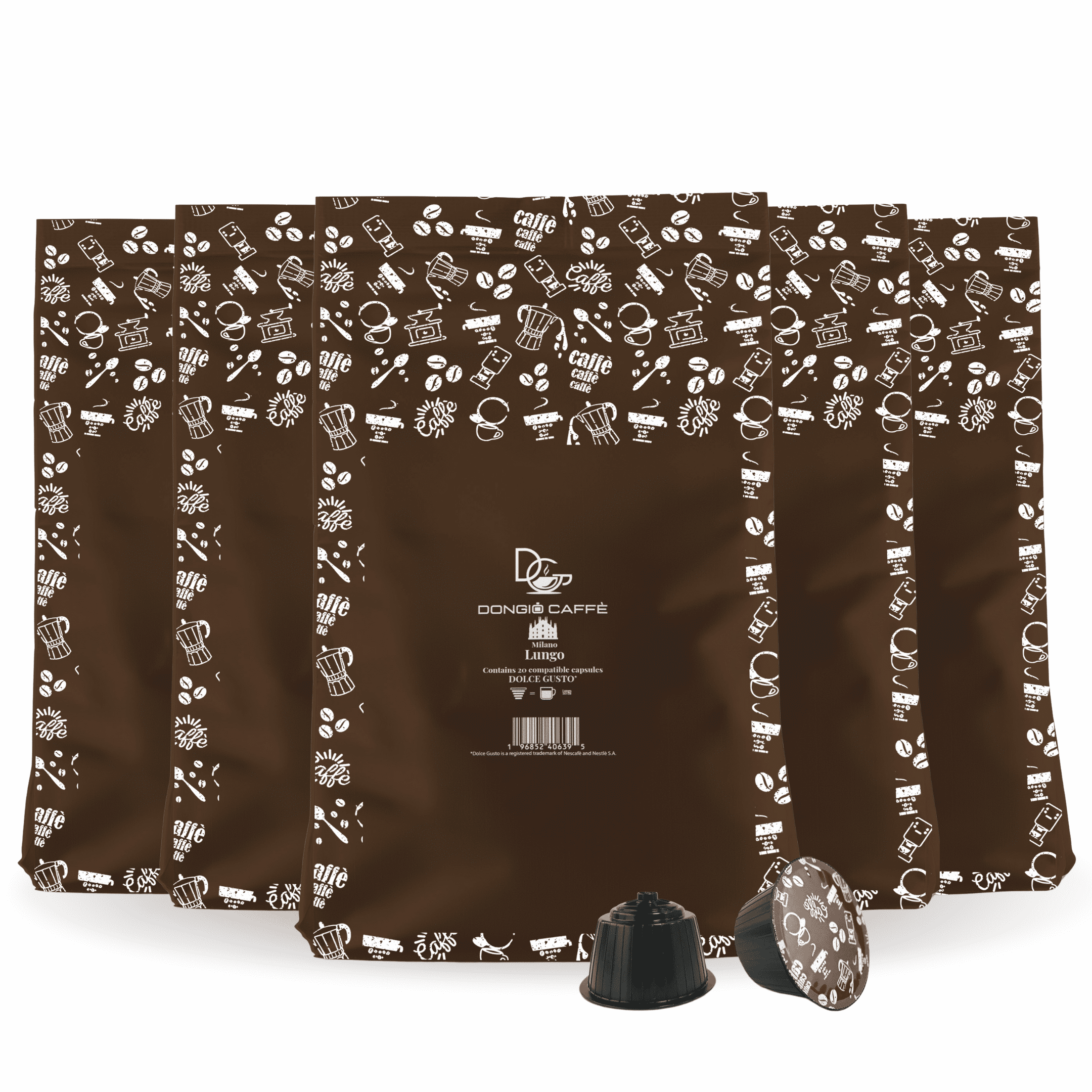 Dongio Caffe Milano Lungo, Capsules Compatible with Nescafe Dolce Gusto ...