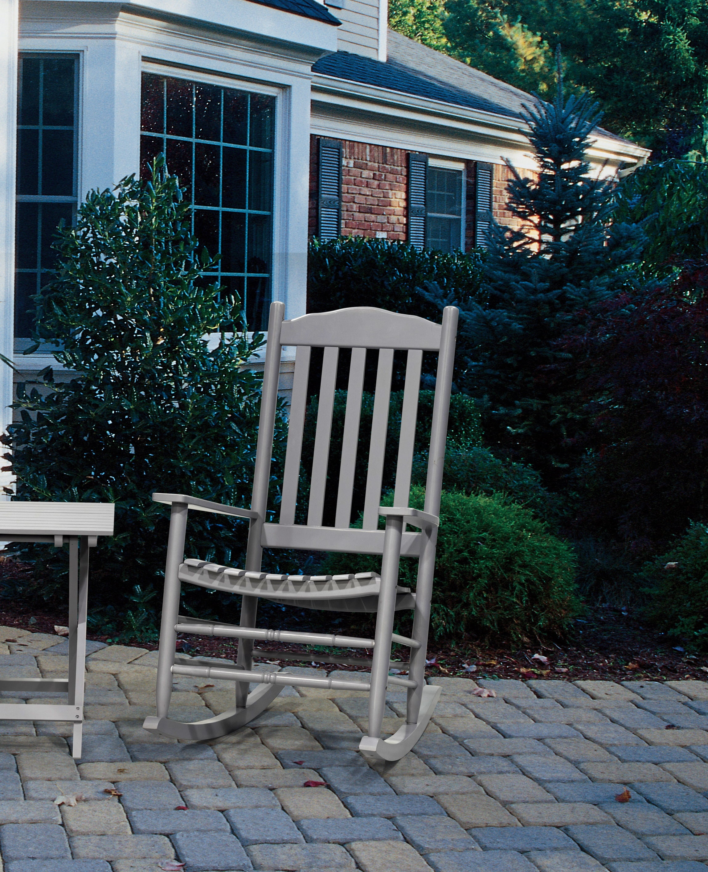 Donglin Wood Slat Back & High Back Rocking Chair, Gray - Walmart.com