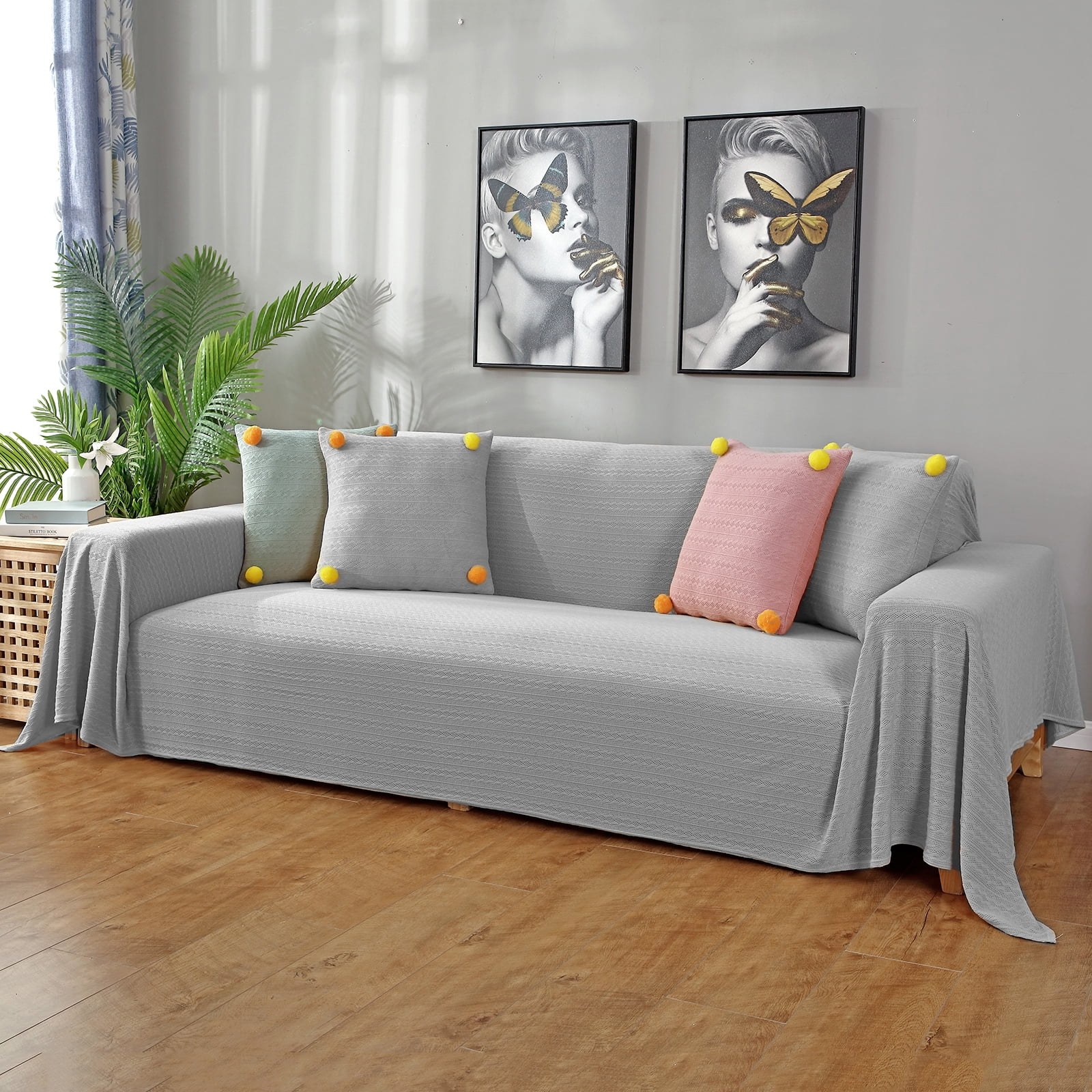 Dongpai Knitted Sofa Blanket Cover,71"x 90"Sectional Couch Covers ...