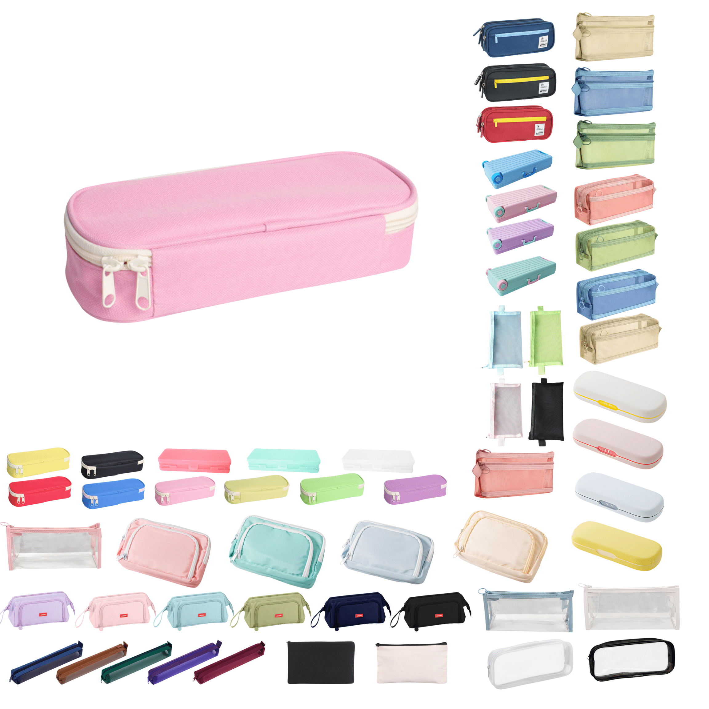 Dongrere 2Pcs Large Capacity Pencil Case, Zipper Pencil Pouch, Pencil ...