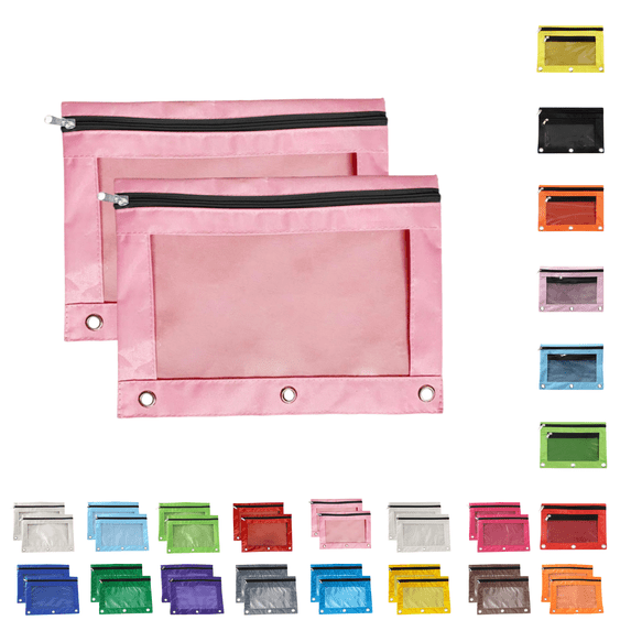 Dongrere 3 Ring Binder Pencil Pouch, 2 Pack Pencil Pouches with Zipper ...