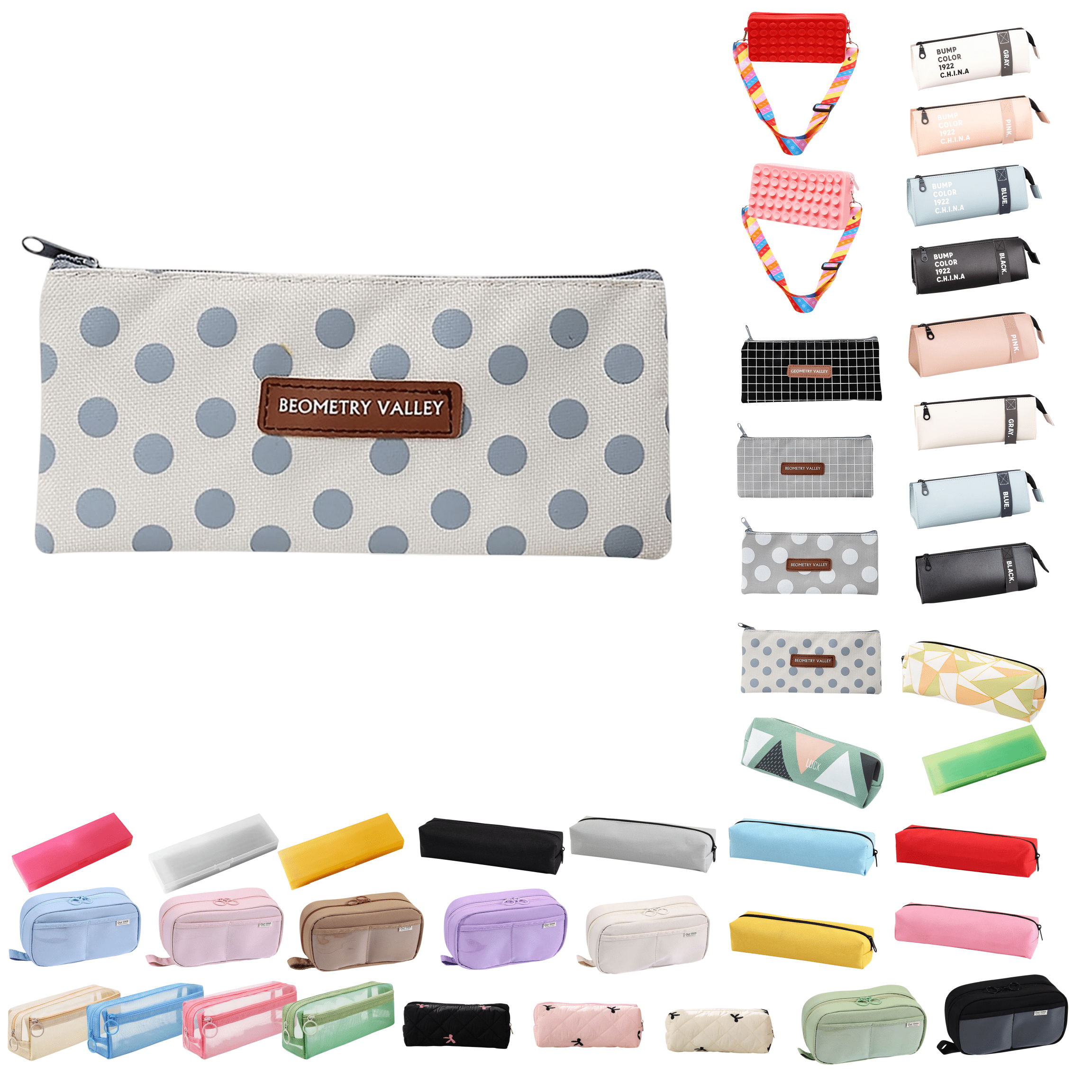 Dongrere Canvas Pencil Case, Large Capacity Pencil Bag, Zipper Pencil ...