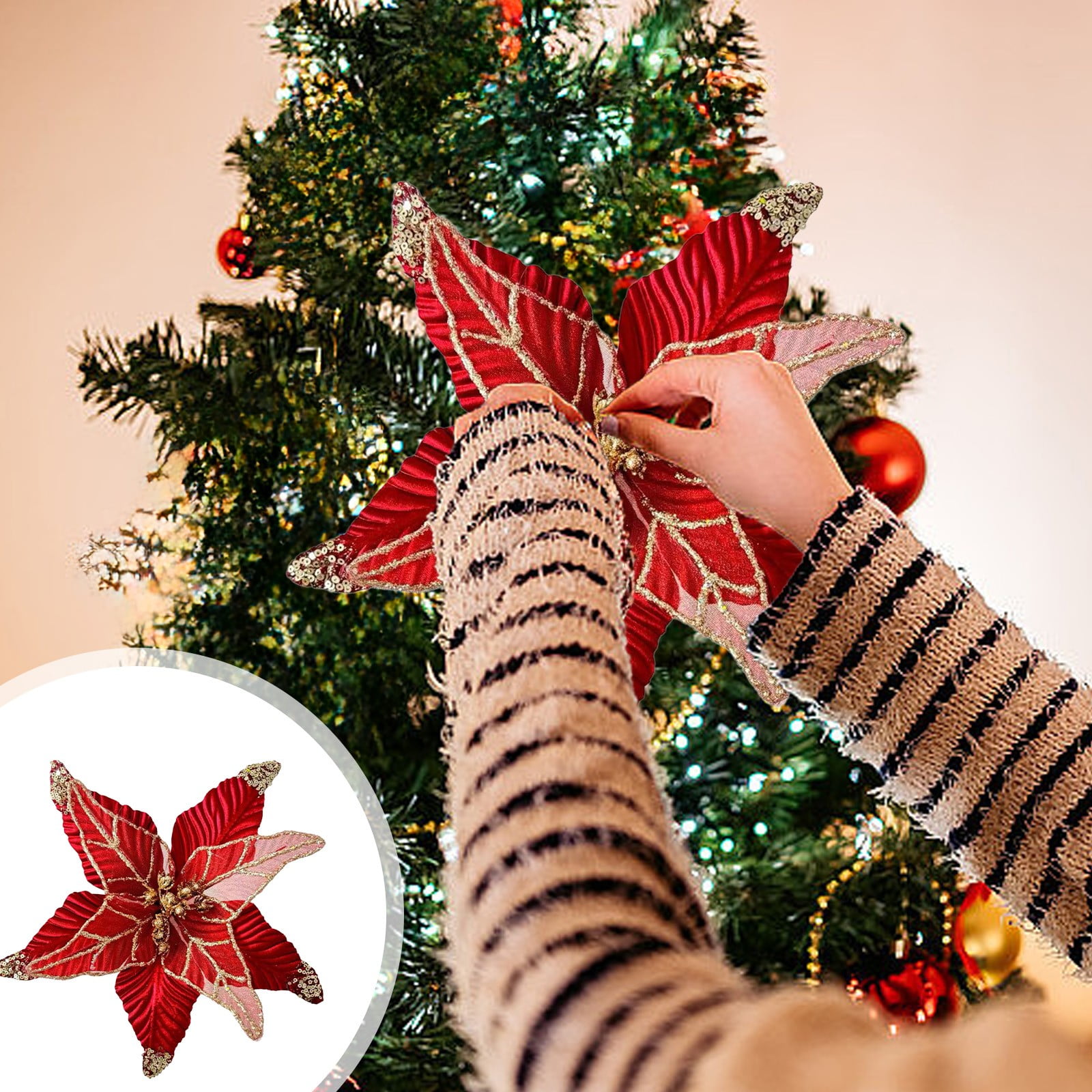 Dongrere Clearance Flower Tree Topper 1Pcs Christmas Bouquet Tree ...