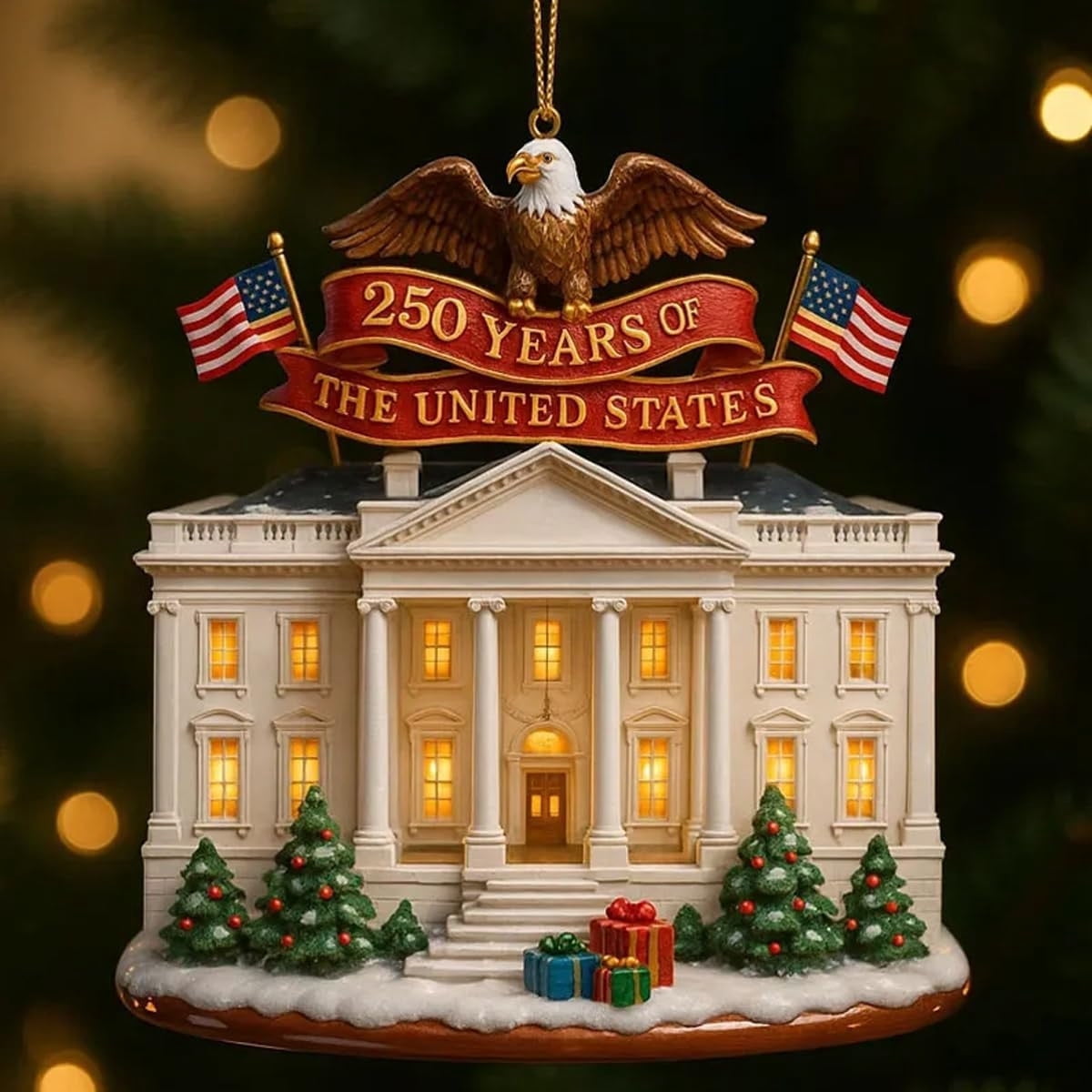 Dongrere Commemorative Ornament for Patriotic Gift Acrylic Christmas ...