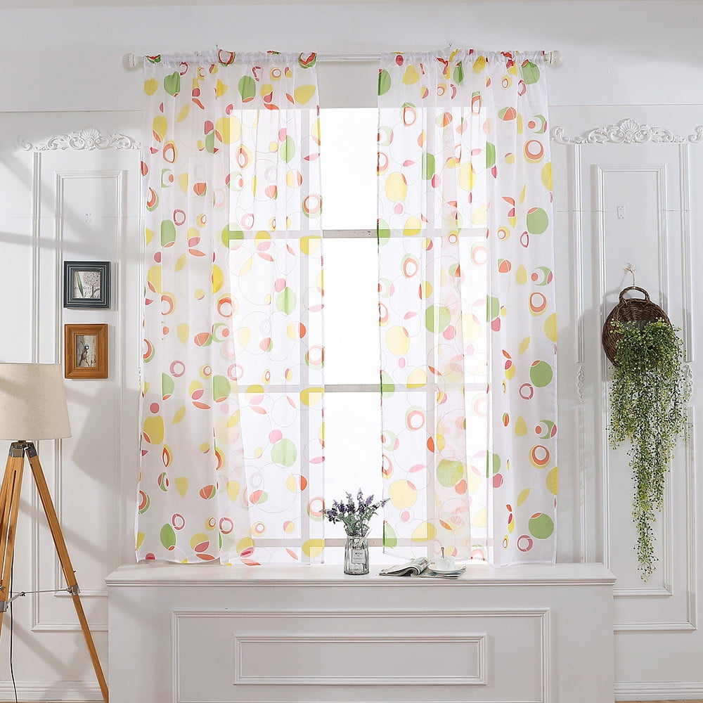 Dongrere Decorative Sheer Curtains for Home Light Filtering Curtains ...