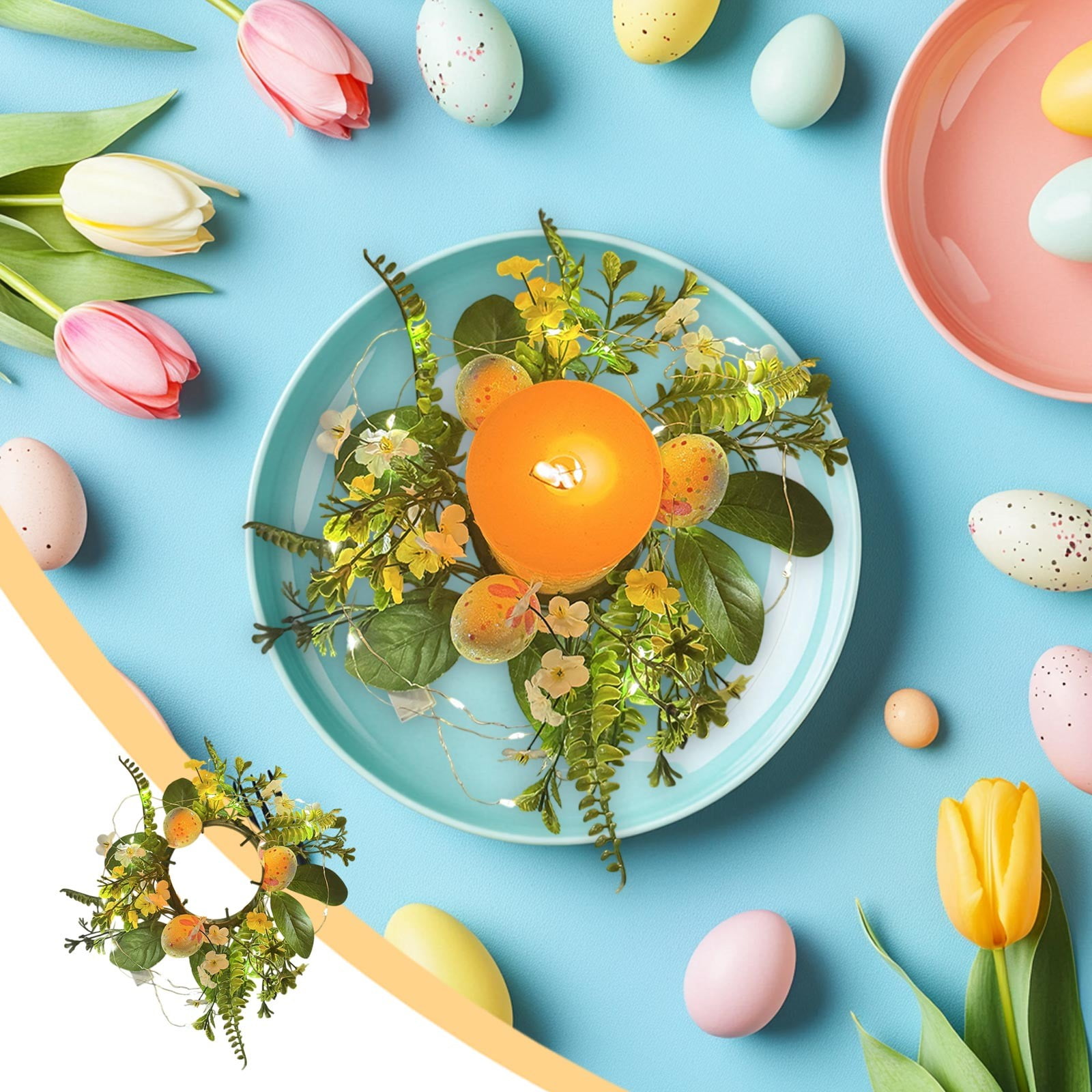 Dongrere Easter Candle Rings for Tapers, Springtime Candle Rings for ...