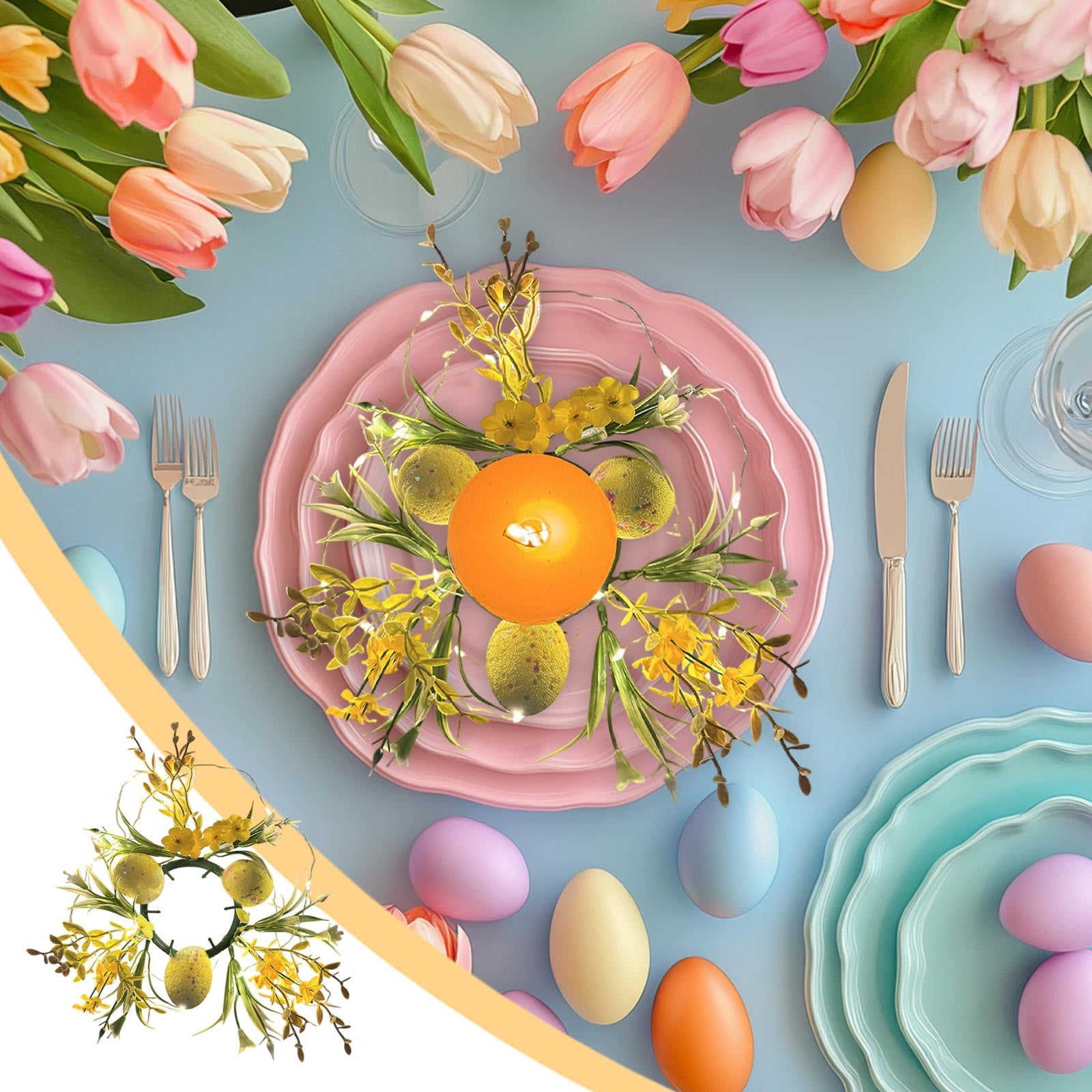 Dongrere Easter Candle Rings for Tapers, Springtime Candle Rings for ...