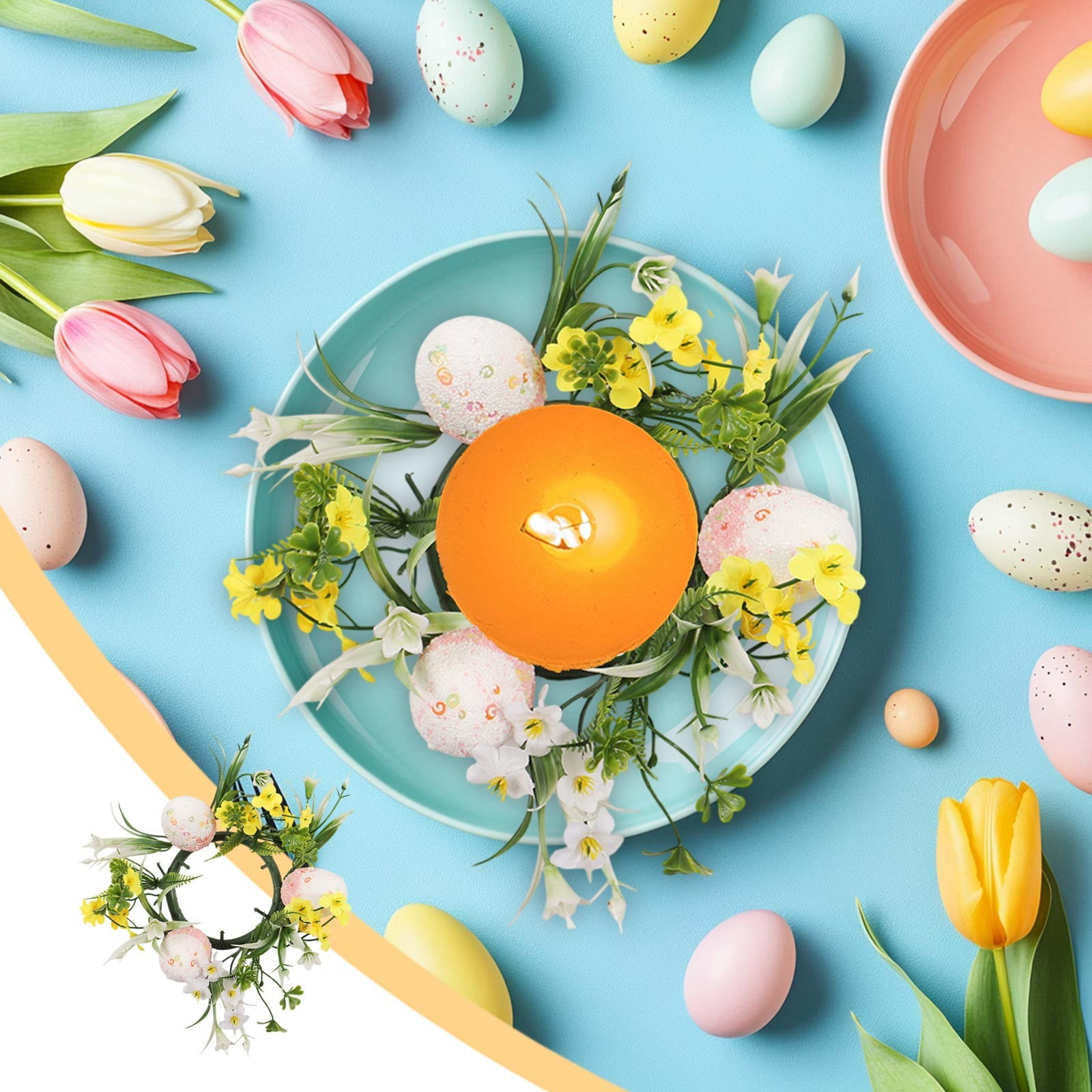 Dongrere Easter Candle Rings for Tapers, Springtime Candle Rings for ...