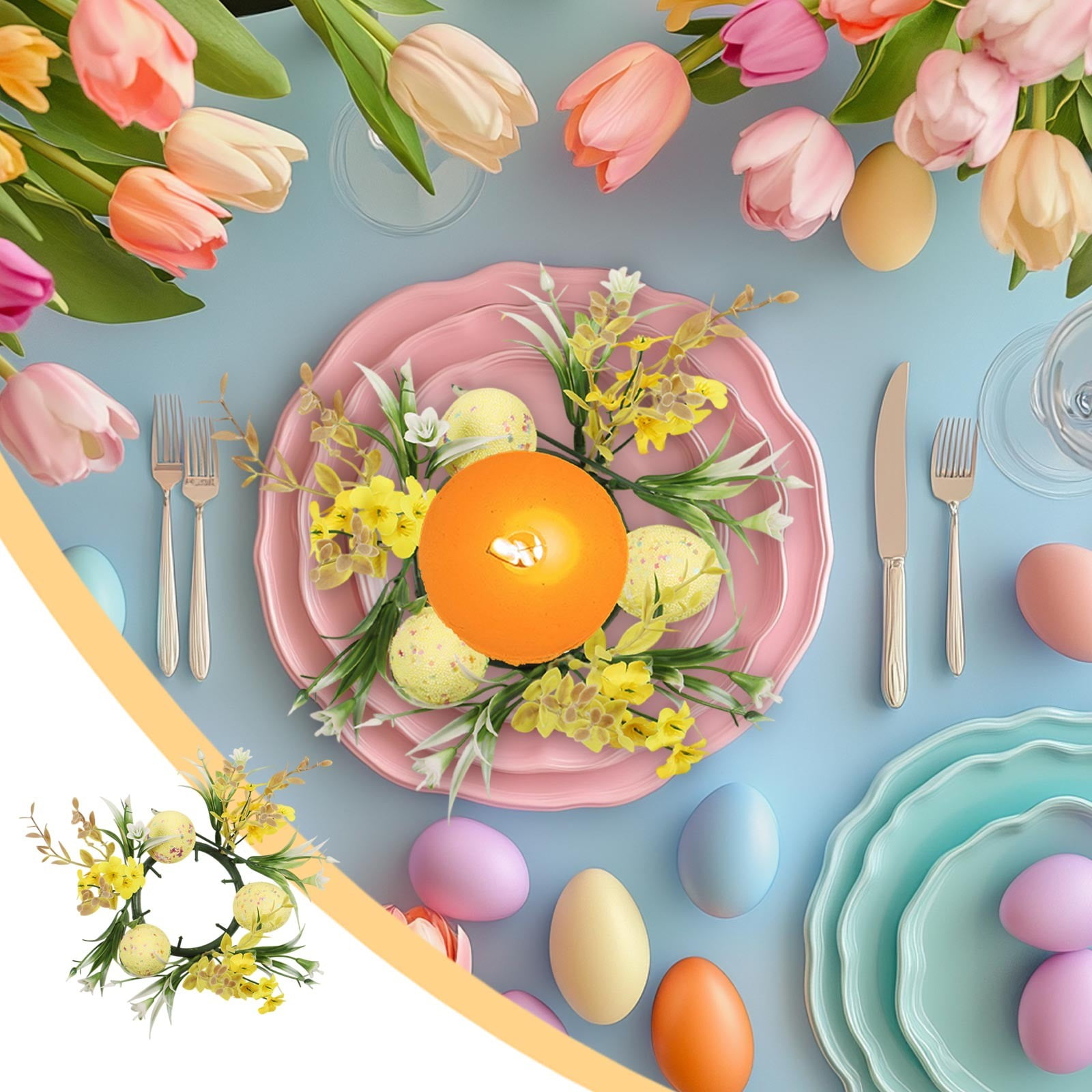 Dongrere Easter Candle Rings for Tapers, Springtime Candle Rings for ...