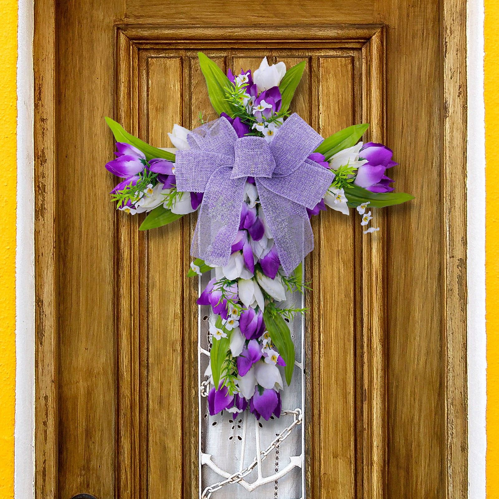 Dongrere Easter Crosses Wreath, Religious Easter Door Sign, Drave ...