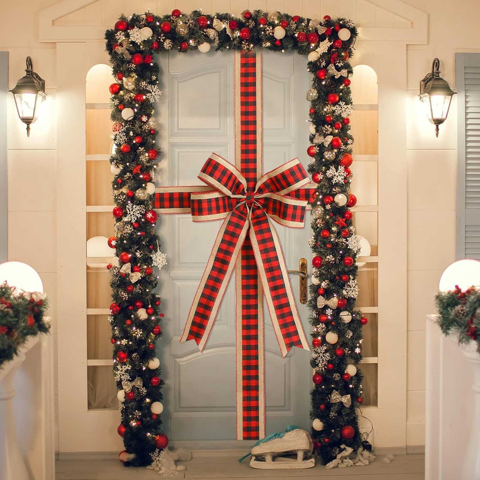 Dongrere Extra Large Bow for Front Door Decoration, Door Bows for Christmas Decorations Outdoor ...