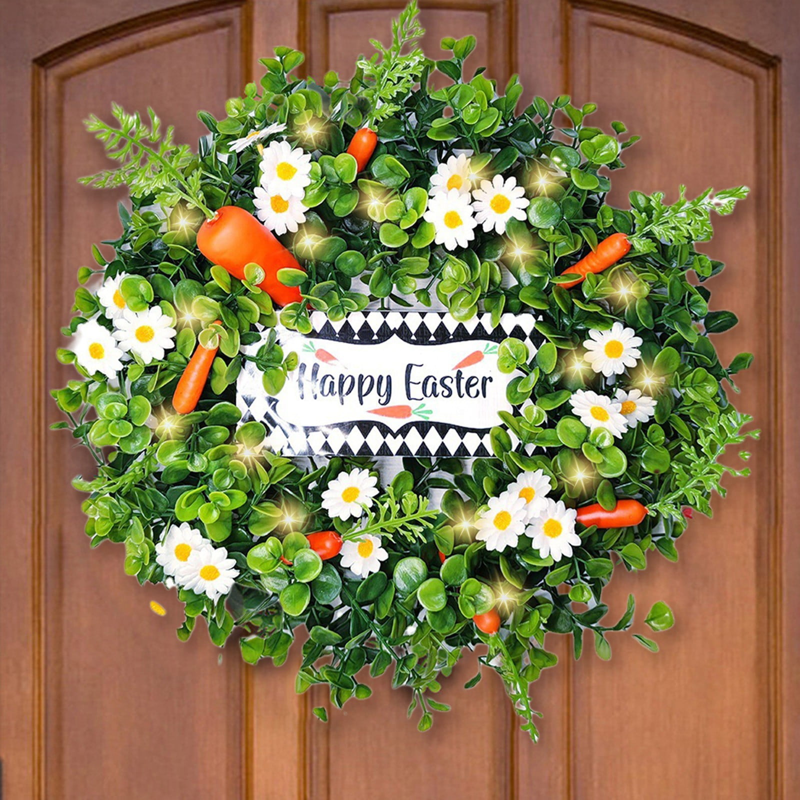 Dongrere Fresh Wreaths for Front Door, Easter Daisies Wreath, Indoor ...