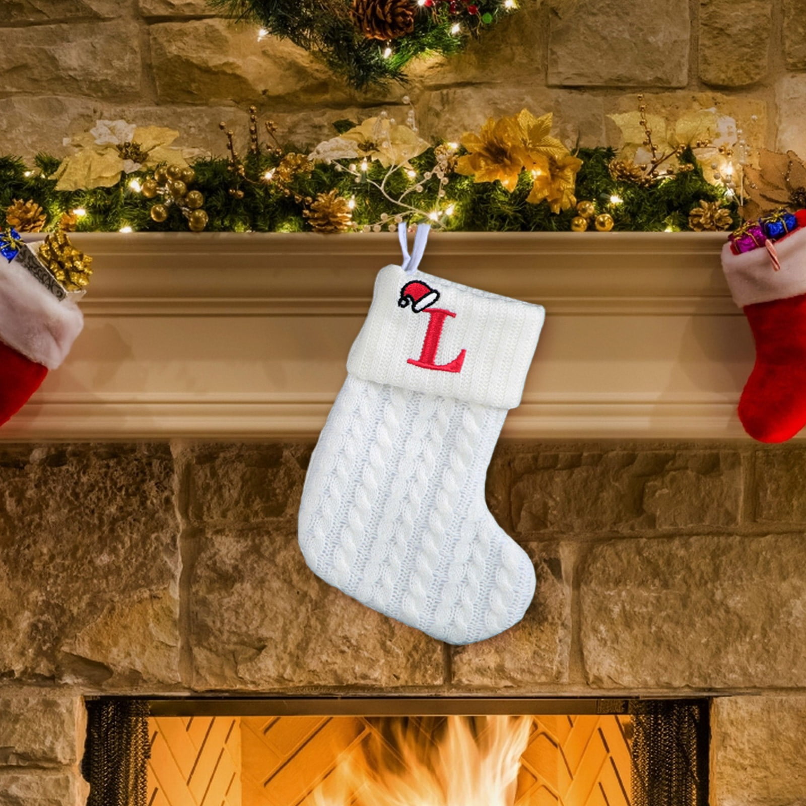 Dongrere Personalized Christmas Stockings with Letter Alphabet Hanging ...