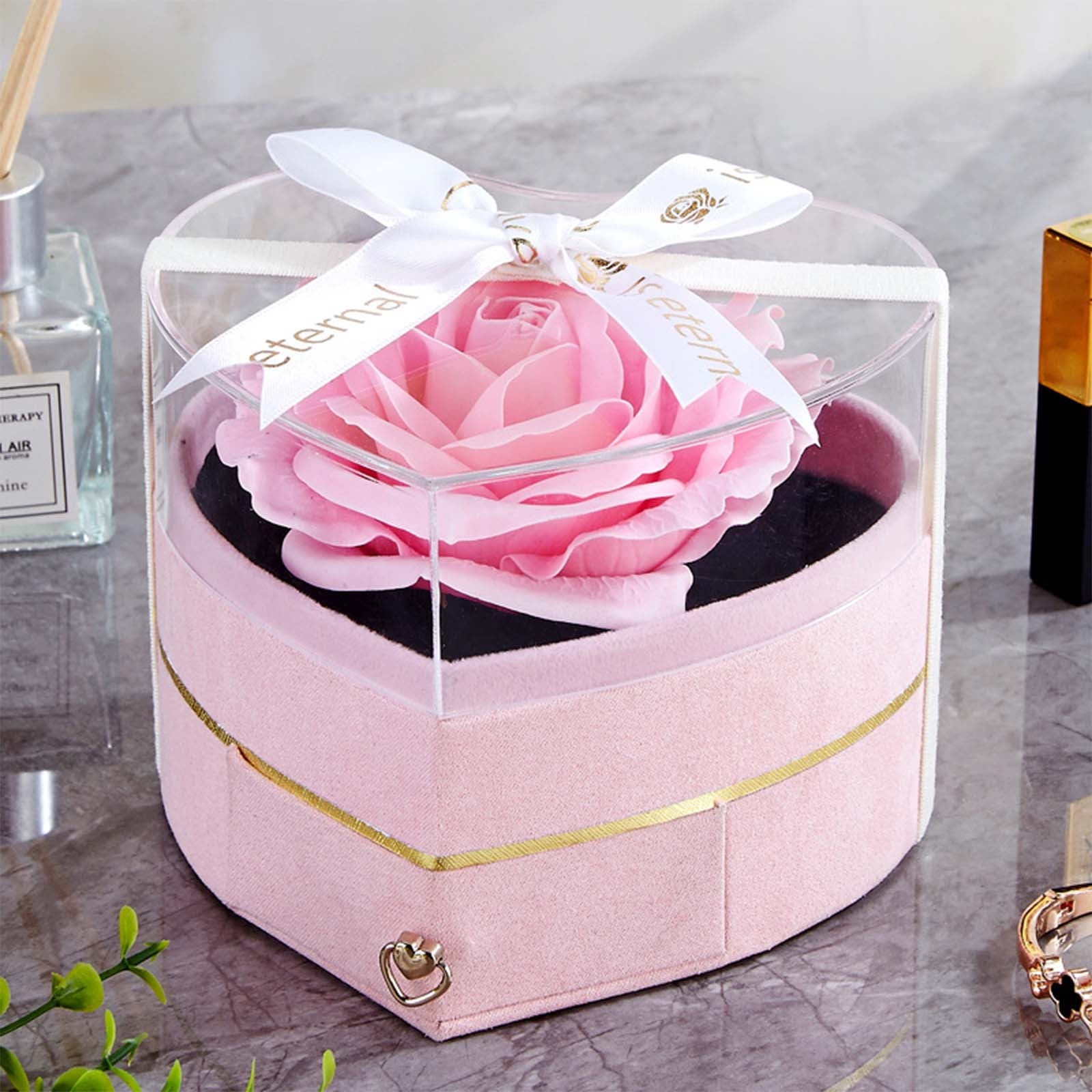 Dongrere Rose Gift Box without Jewelry Rose Jewelry Box for Wedding ...