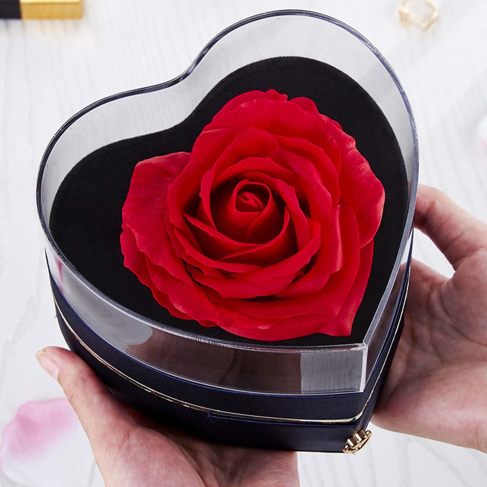 Dongrere Rose Gift Box without Jewelry Rose Jewelry Box for Wedding ...