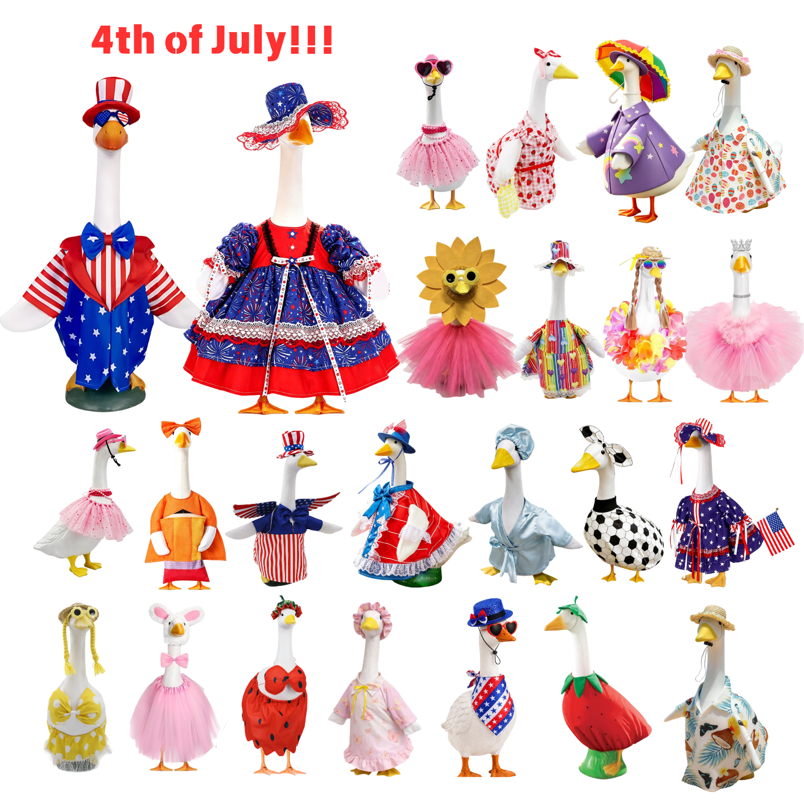 Dongrere Spring Porch Goose Outfits Butterfly Print Goose Clothes for ...