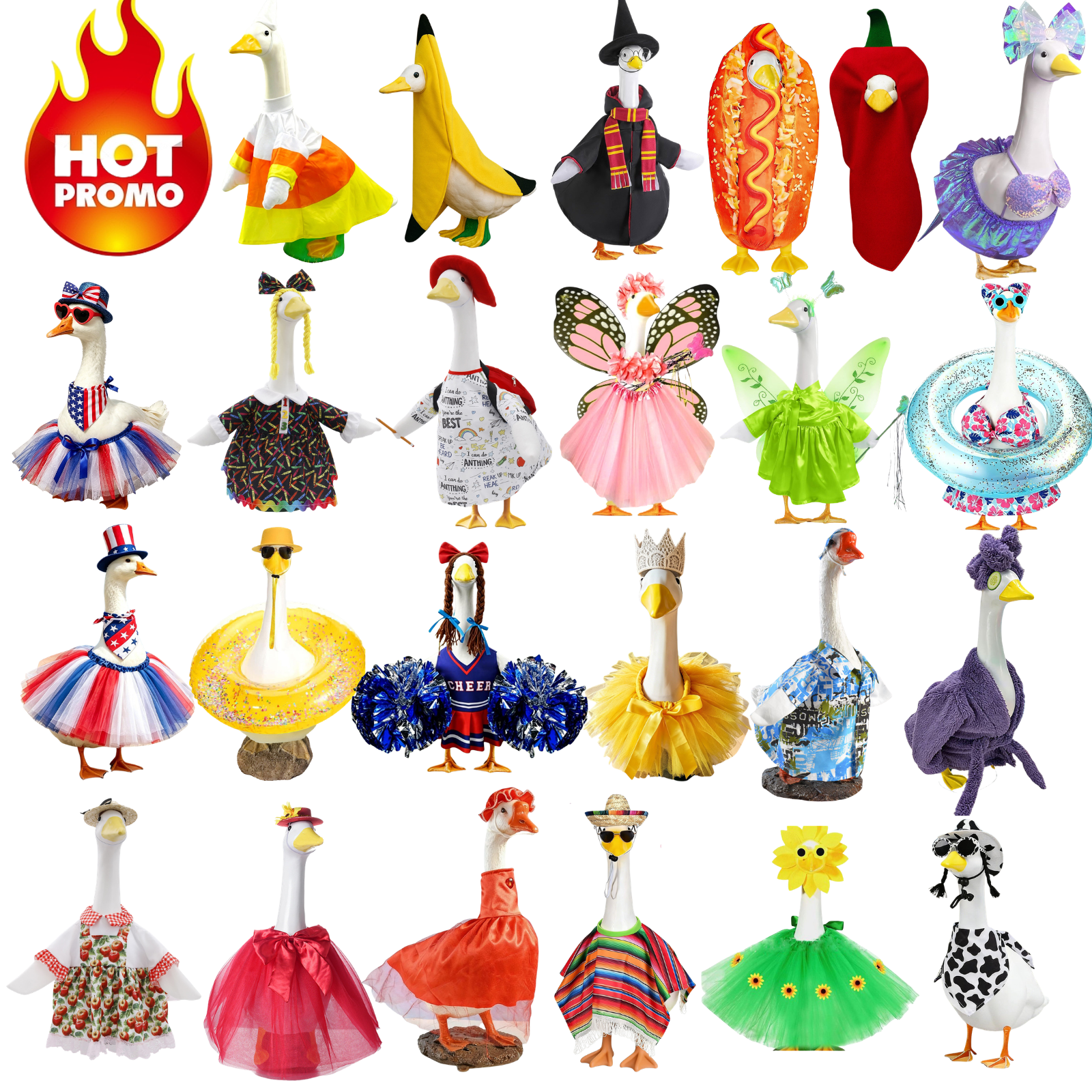 Dongrere Stationery Pattern Porch Goose Outfits with Schoolbag & Hat ...