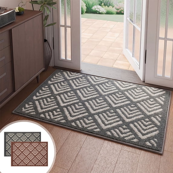 Dongrere Textured Carpet Entryway Mat Door Mat Floor Mat Absorbent Non ...