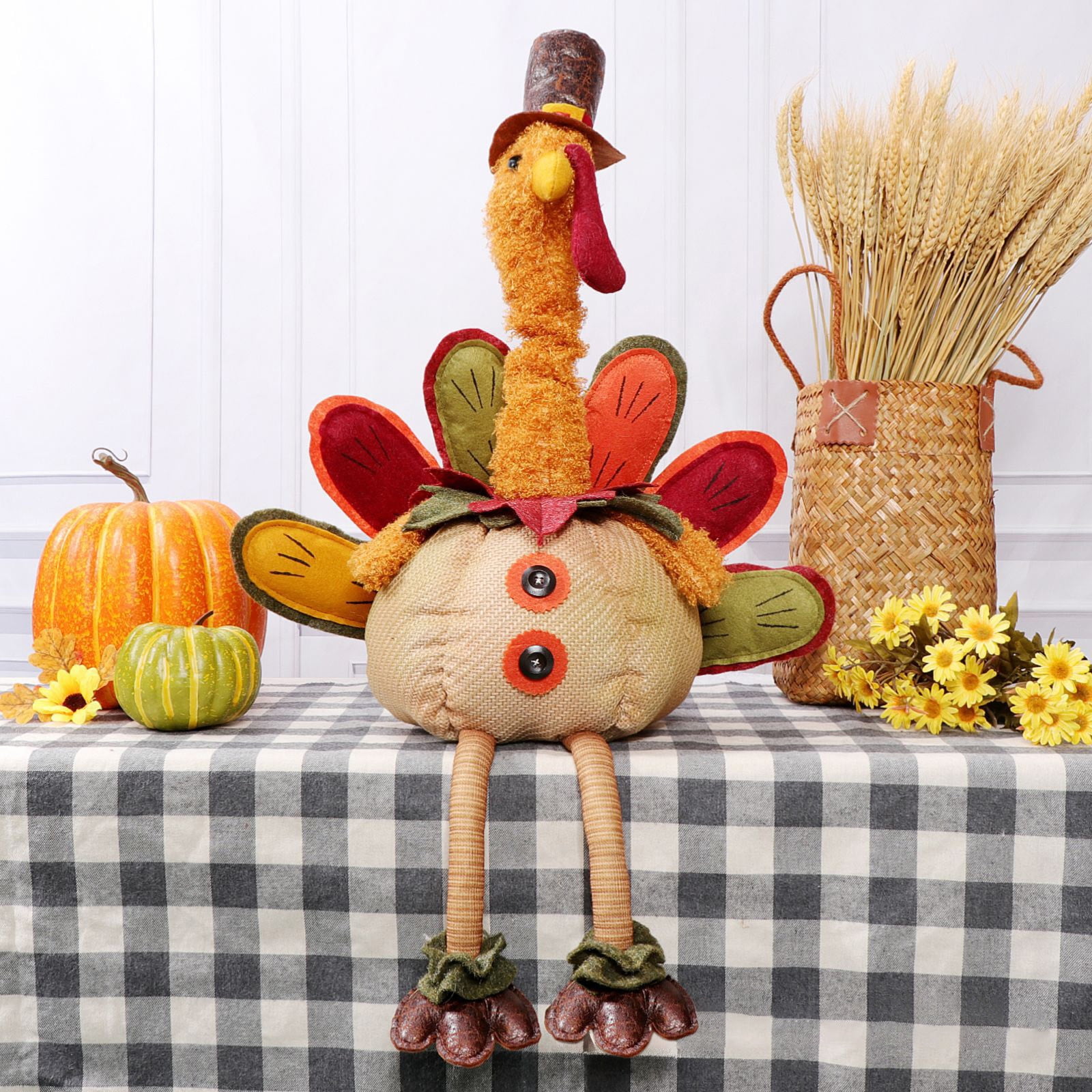 Dongrere Turkey Stuffer for Thanksgiving Decor Plush Turkey Ornament ...