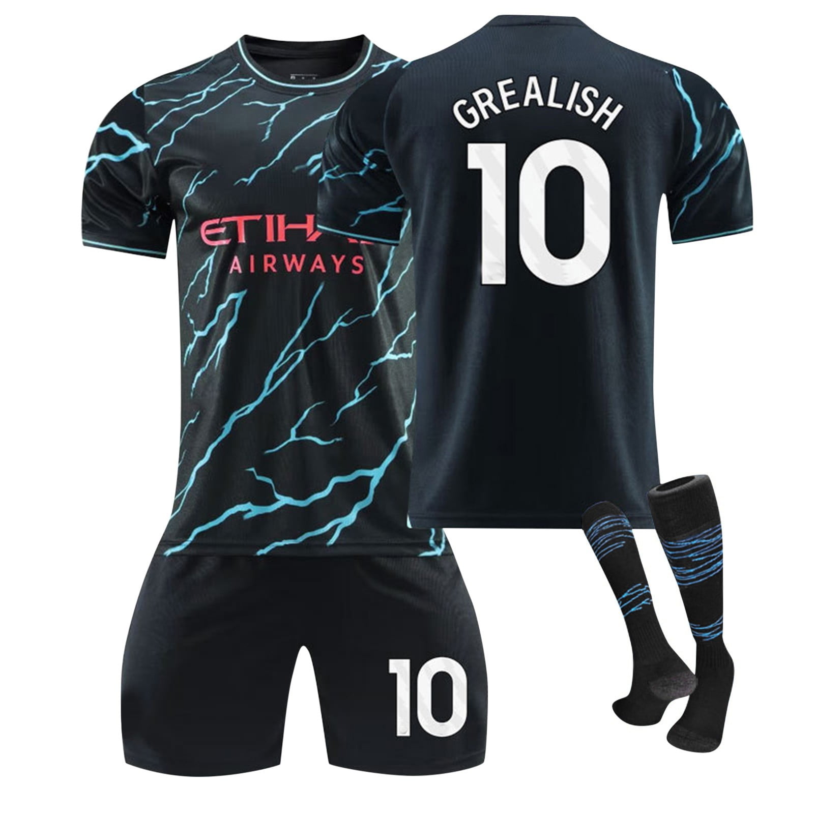 Dongzhu 2324 European FC Away Game Soccer Jersey, European #10 GREALISH Soccer Jersey 3 Piece ...