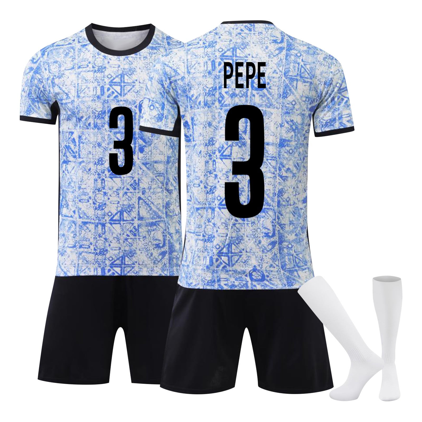 Dongzhu 2425 #3 PEPE Portugal Soccer Jersey, Portugal Away Game Short Sleeve Smooth Soccer ...