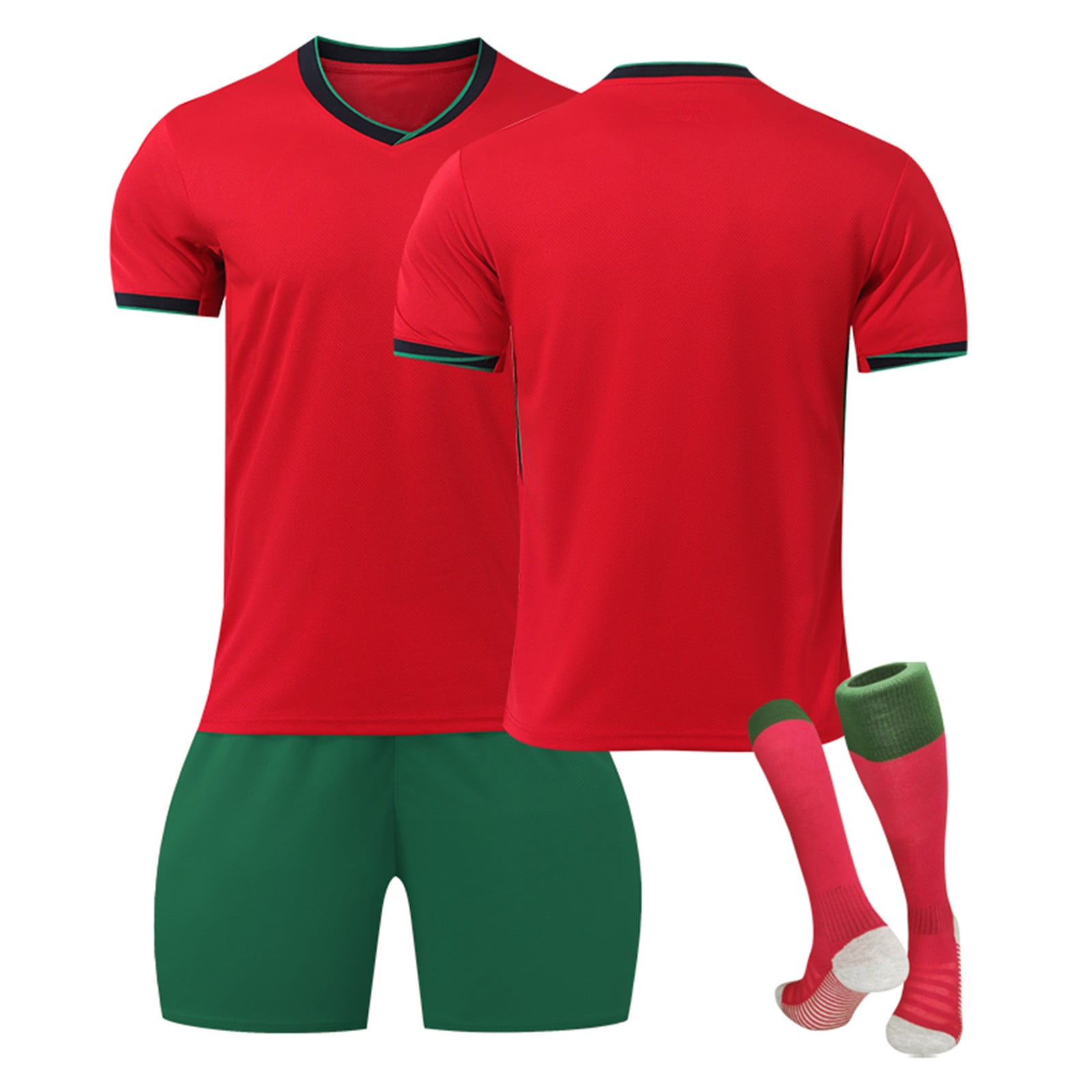 Dongzhu 2425 #No Number Blood Red Portugal Soccer Jersey, Portugal Home ...