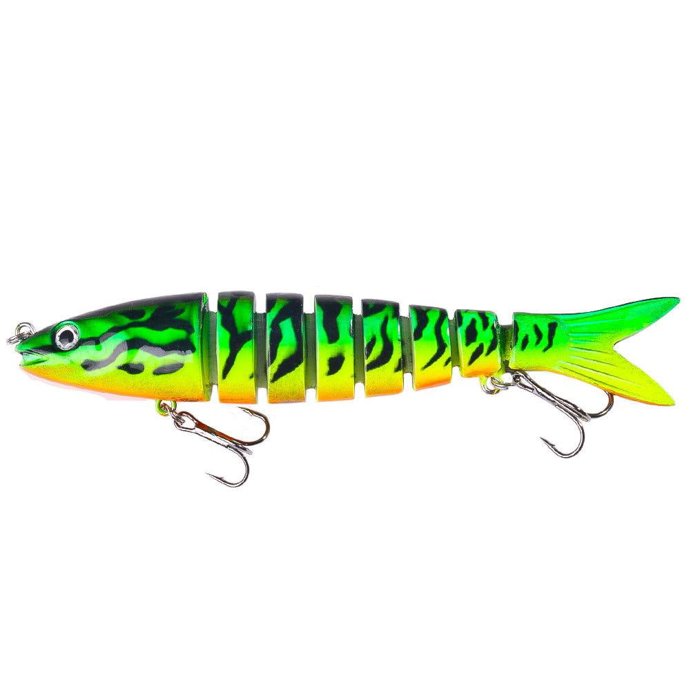 Dongzhur Fishing Lures 8-Segments Fish Bass Minnow Swimbait Crank Baits ...